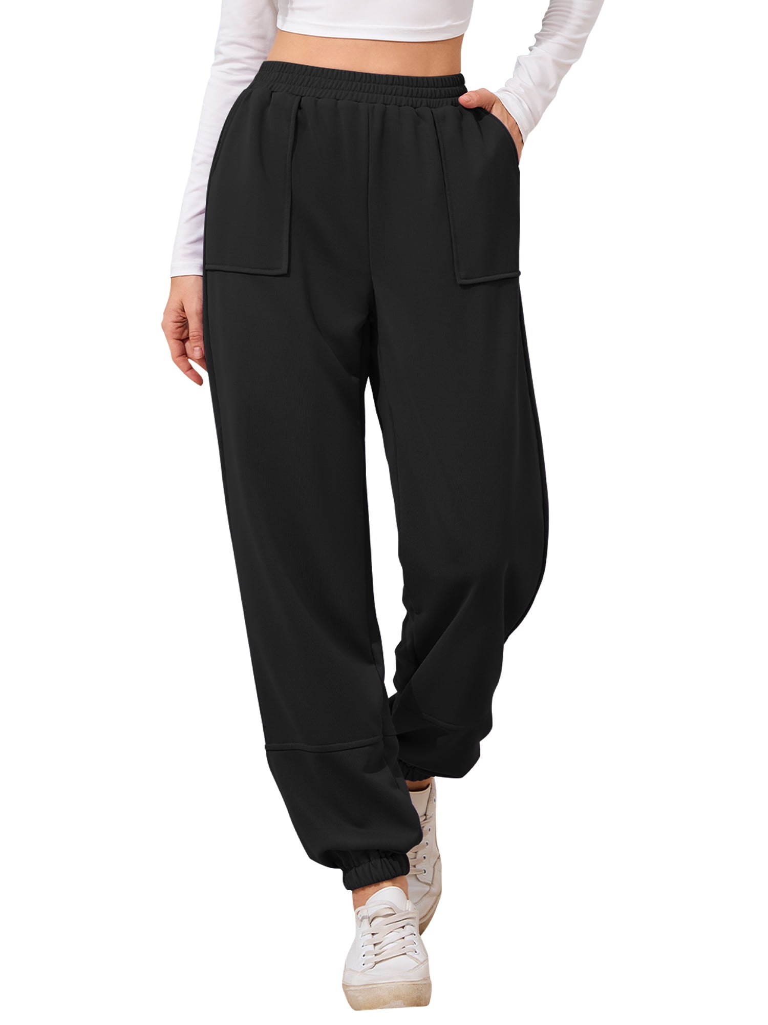 TEMOFON Sweatpants Casual Joggers Fall Trend Ladies Black Sweatpants ...