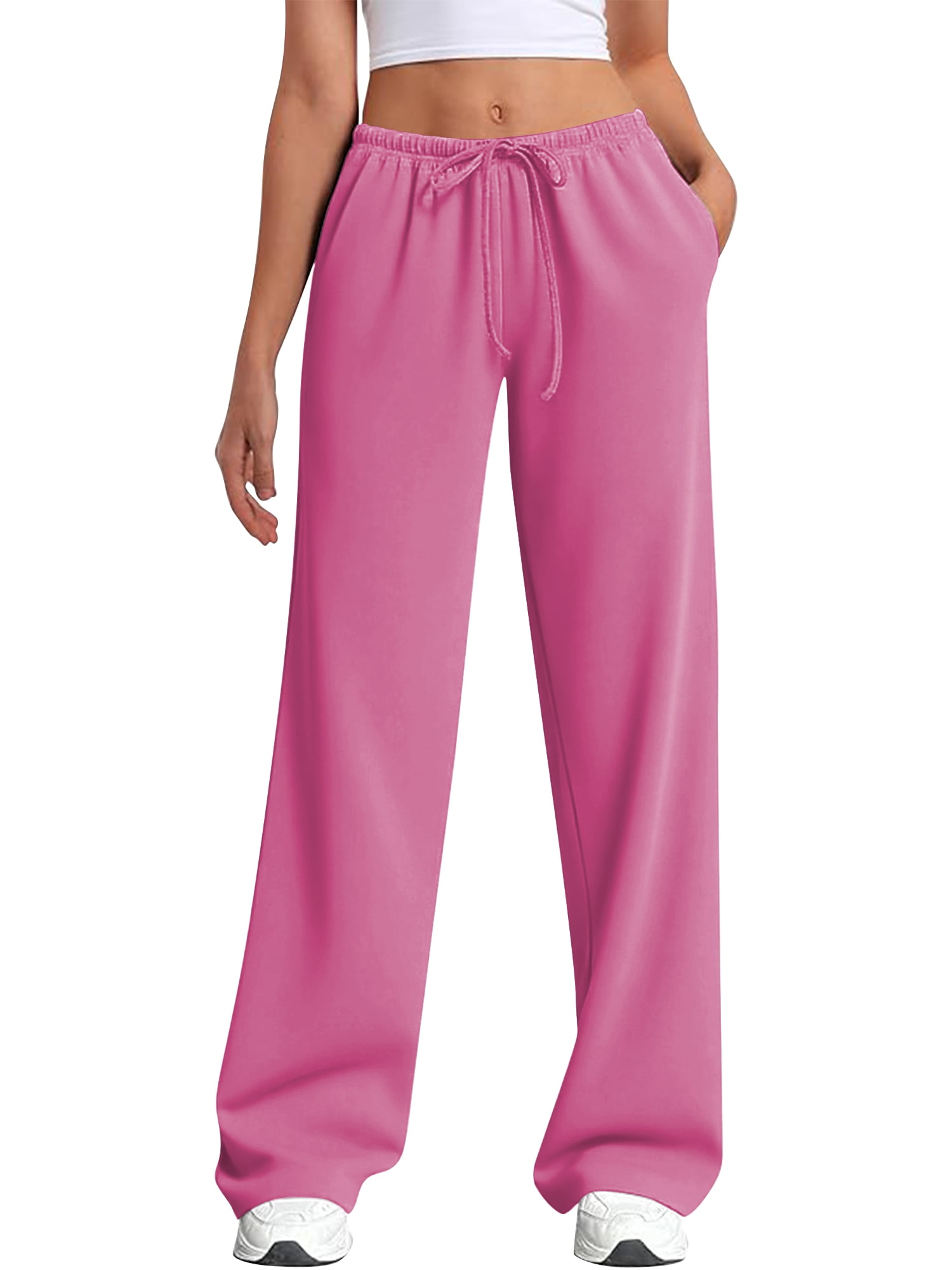 TEMOFON Sweatpants for Women Drawstring Elastic Low Waist Pants ...