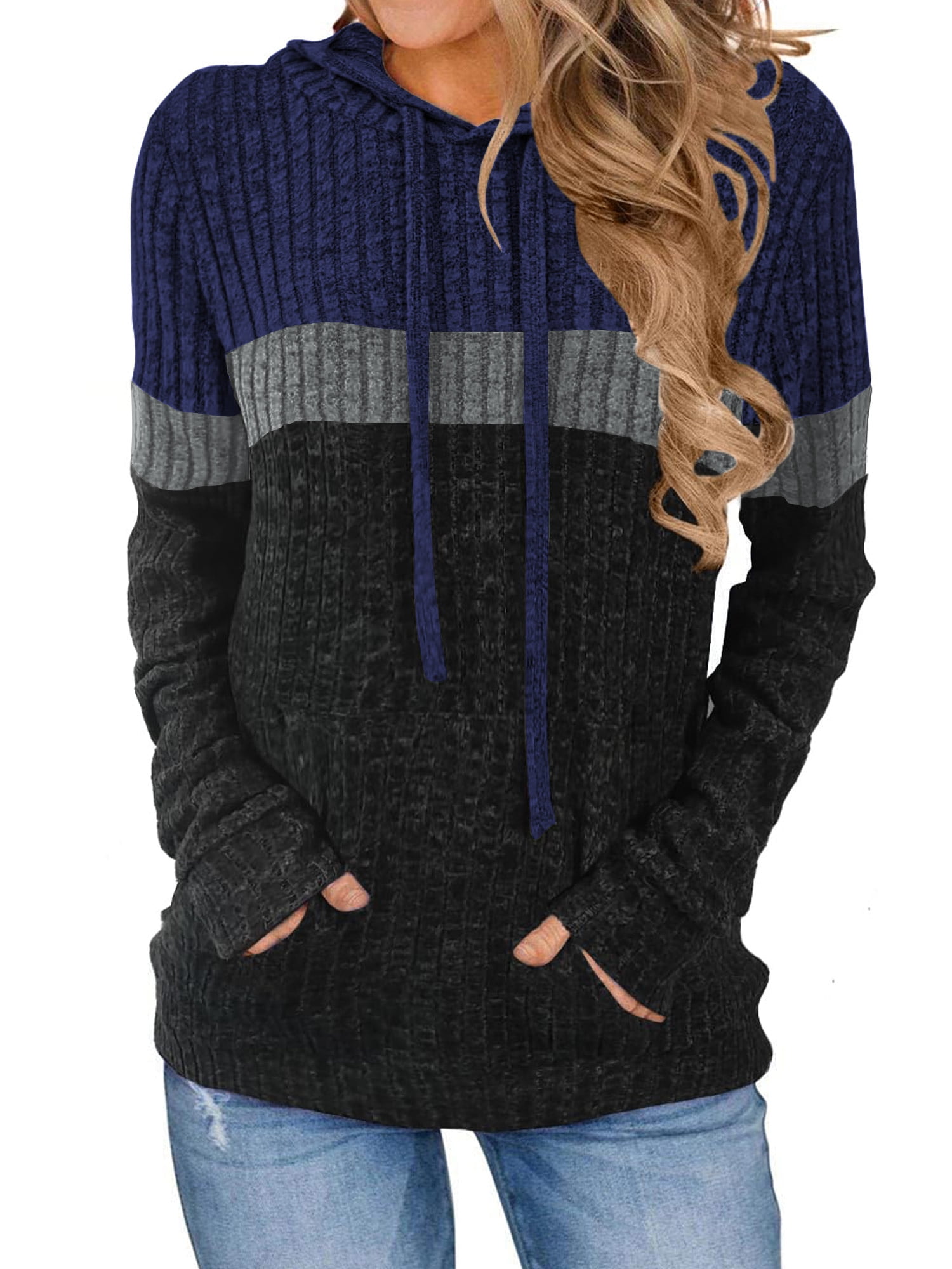 TEMOFON Sweatshirts for Women Long Sleeve Soft Sweaters Casual Fall ...