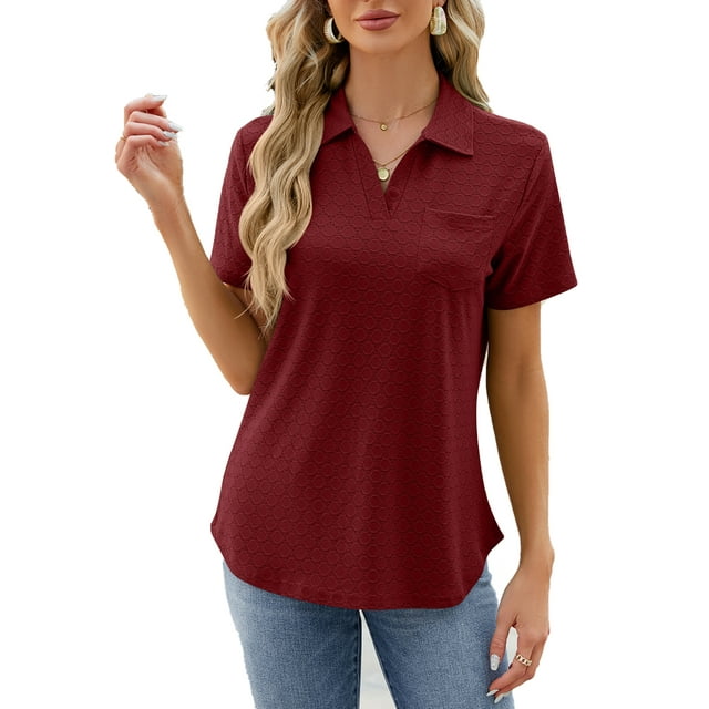 Temofon Women Summer Tops Casual Short Sleeve T Shirts Comfy V Neck