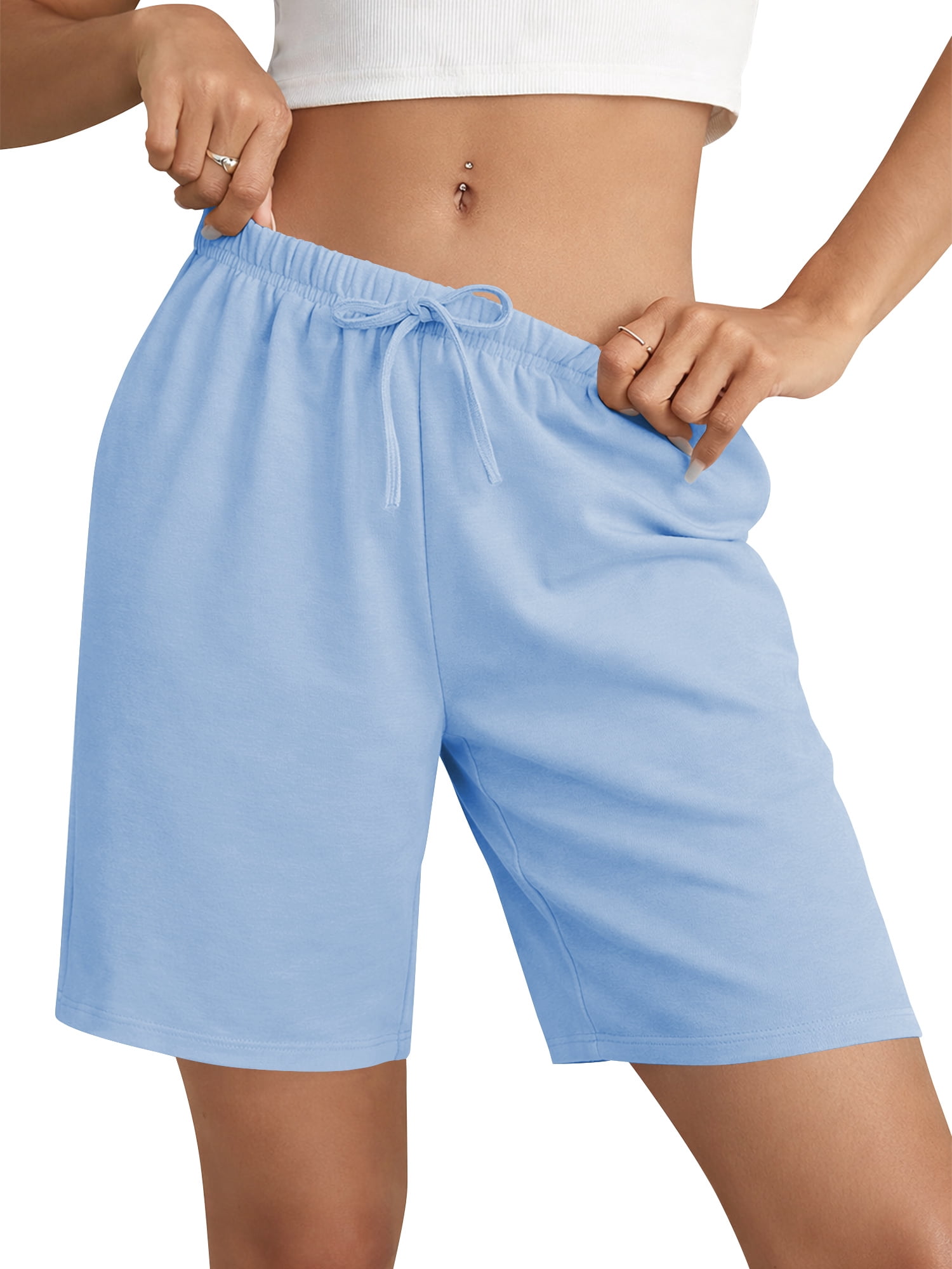 TEMOFON Women's Athletic Shorts Sweat Shorts for Women Drawstring ...