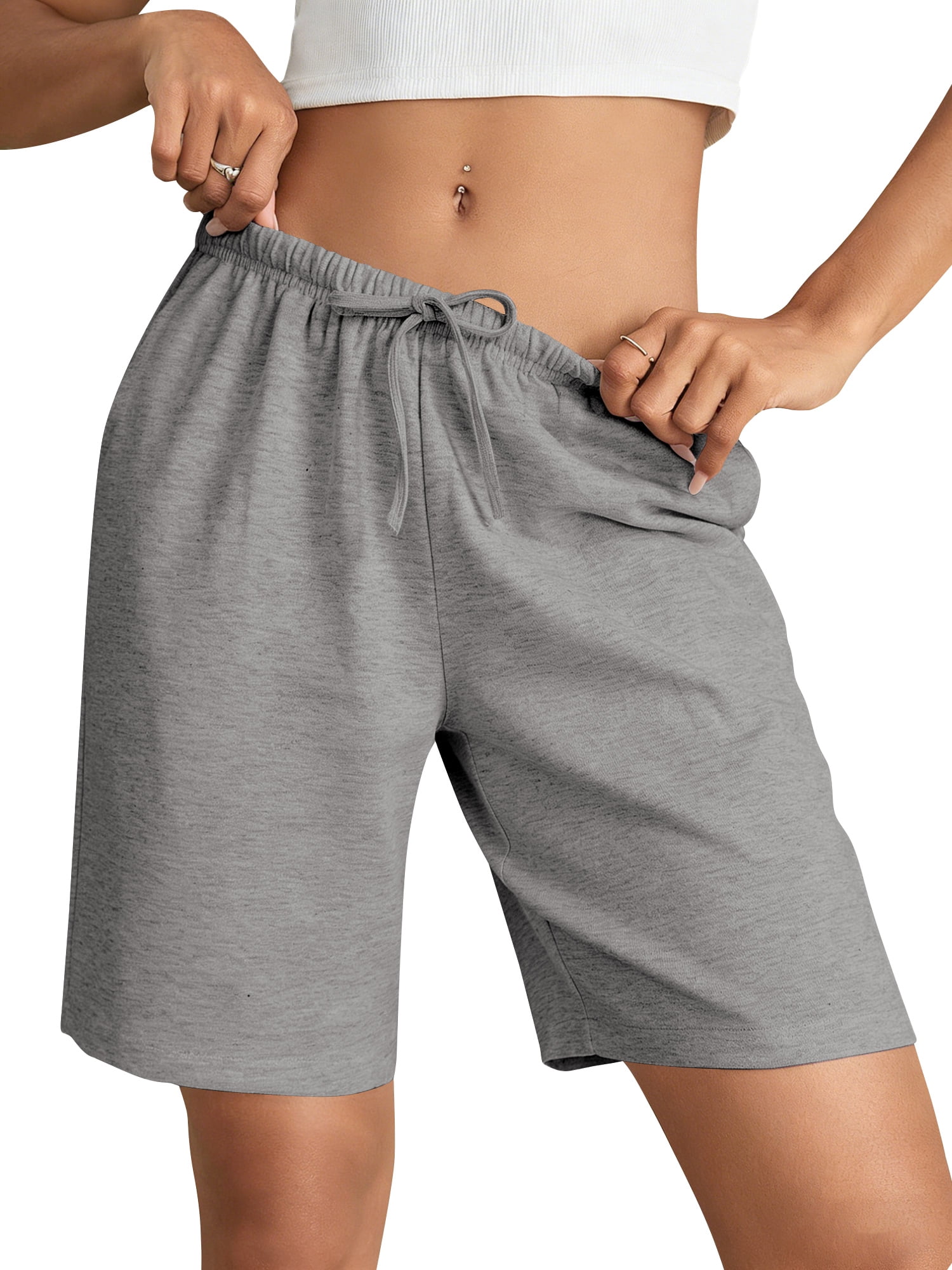 TEMOFON Women's Athletic Shorts Sweat Shorts for Women Drawstring ...