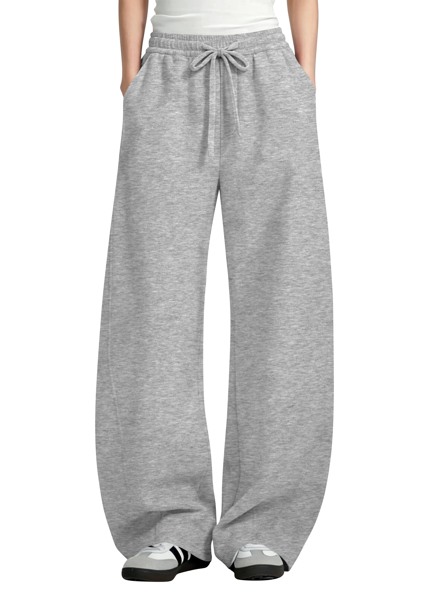 TEMOFON Womens Barrel Low rise Sweat Pants Wide Leg Sweatpants ...