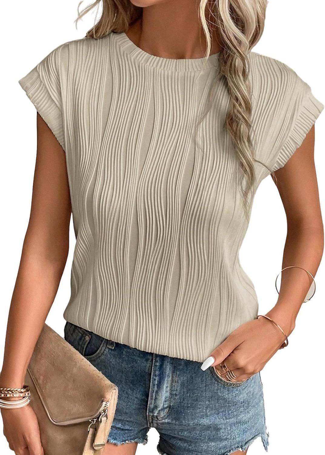 TEMOFON Womens Blouse Hat Sleeves Summer Fashion Tops for Women Plus ...