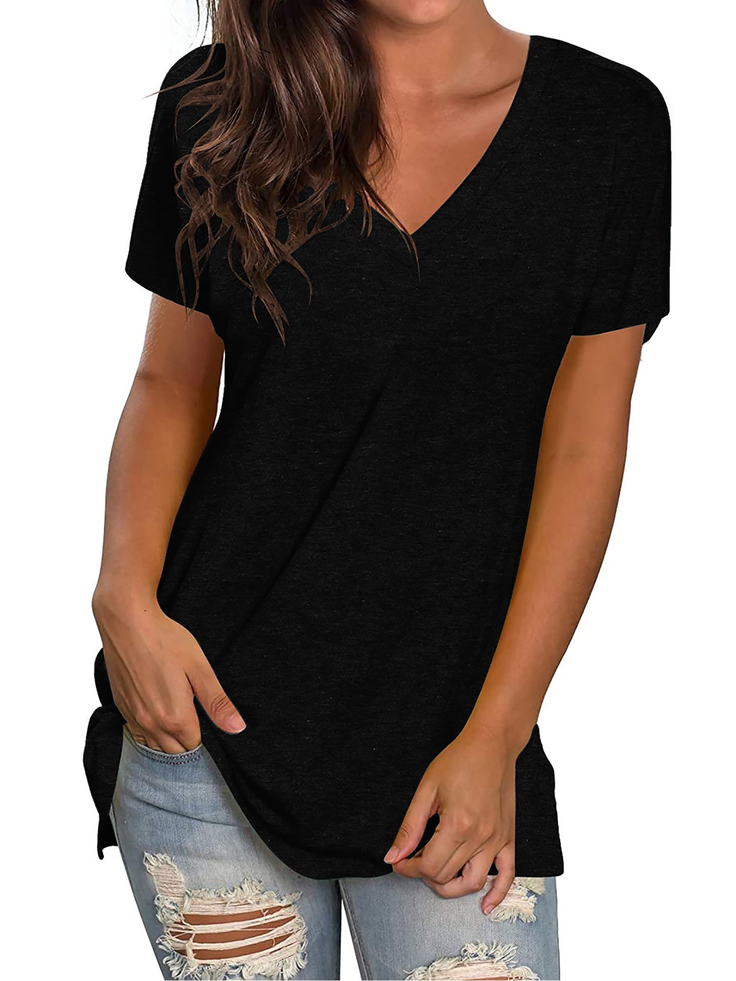 Temofon Women’s Summer Short Sleeve Tunic Top, Size M - Walmart.com