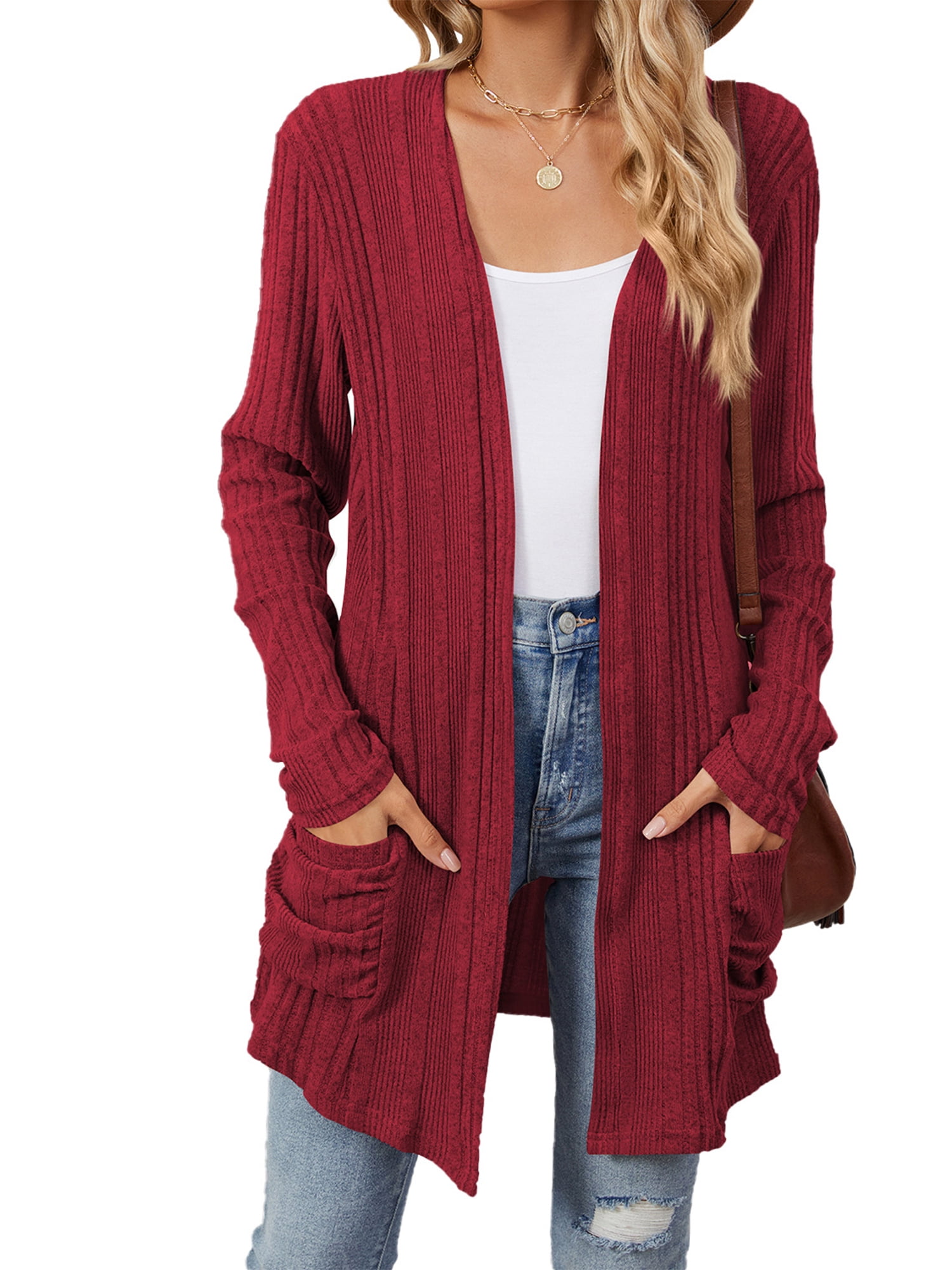 TEMOFON womens Dressy Tops New Solid Colour Pit Stripe Brushed Pocket ...