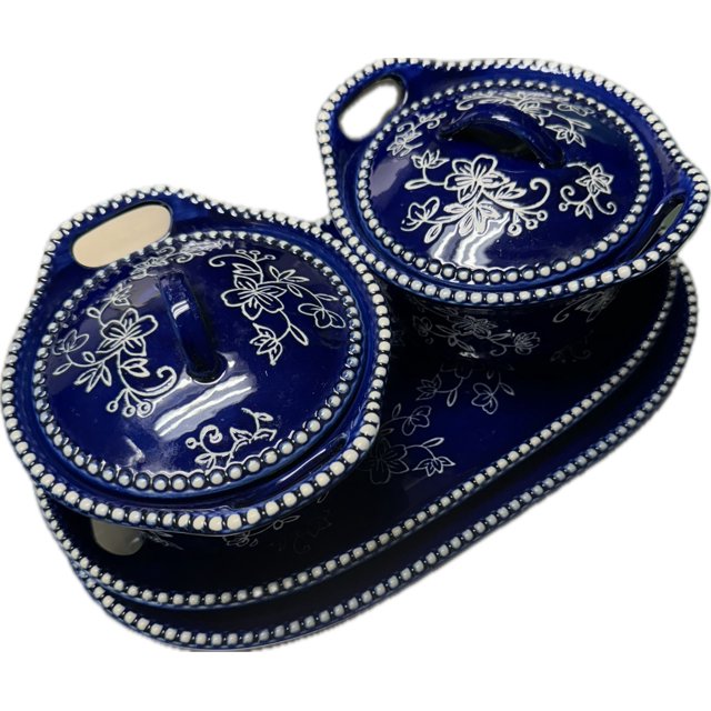 TEMP-TATIONS Floral Lace Set of 2 Lidded Soup and Sandwich Stoneware ...