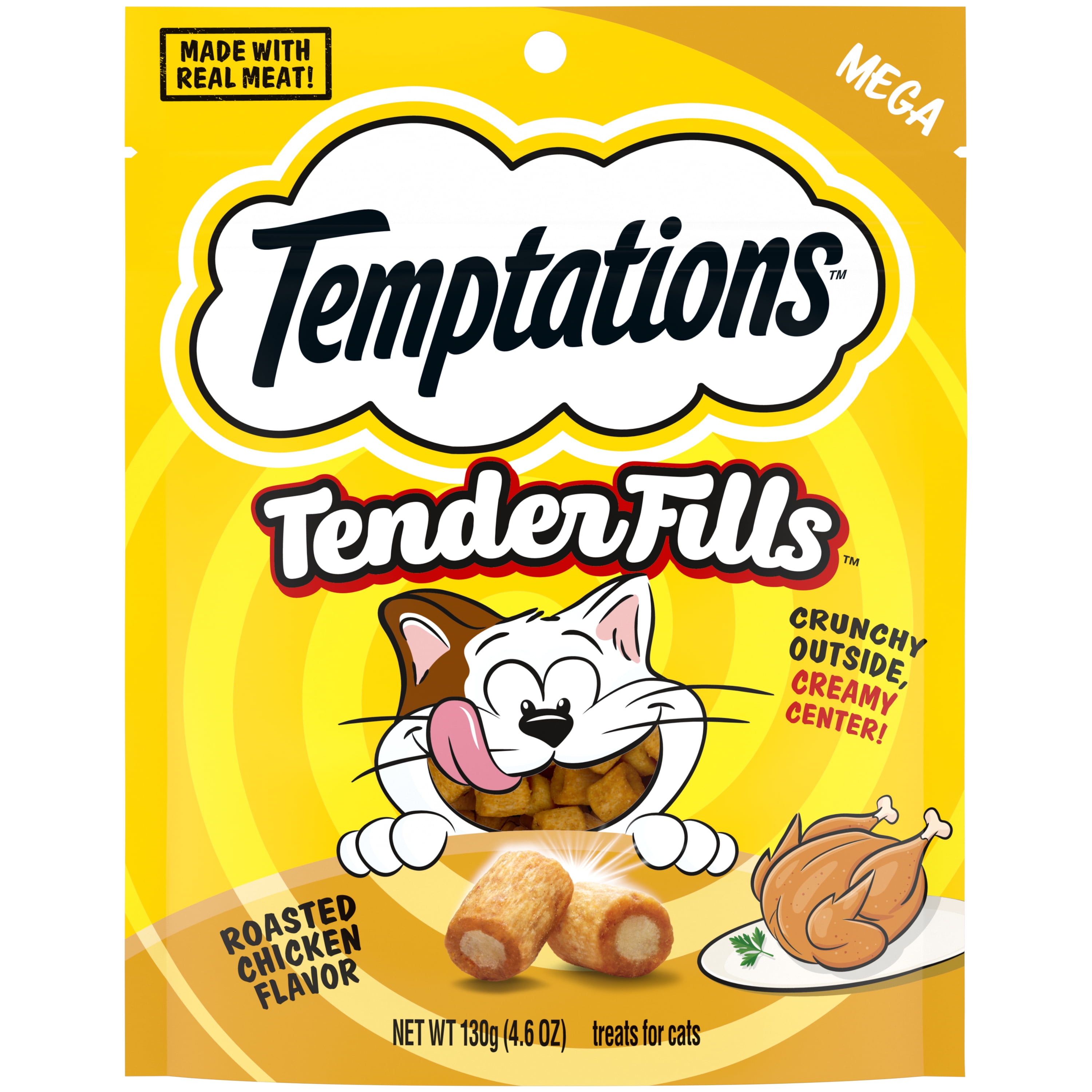 TEMPTATIONS Tender Fills Roasted Chicken Flavor Soft Chew Treats for ...
