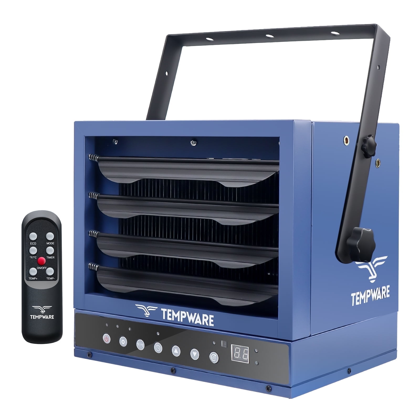 TEMPWARE 7500-Watt Electric Garage Heater with Remote, Digital Fan ...