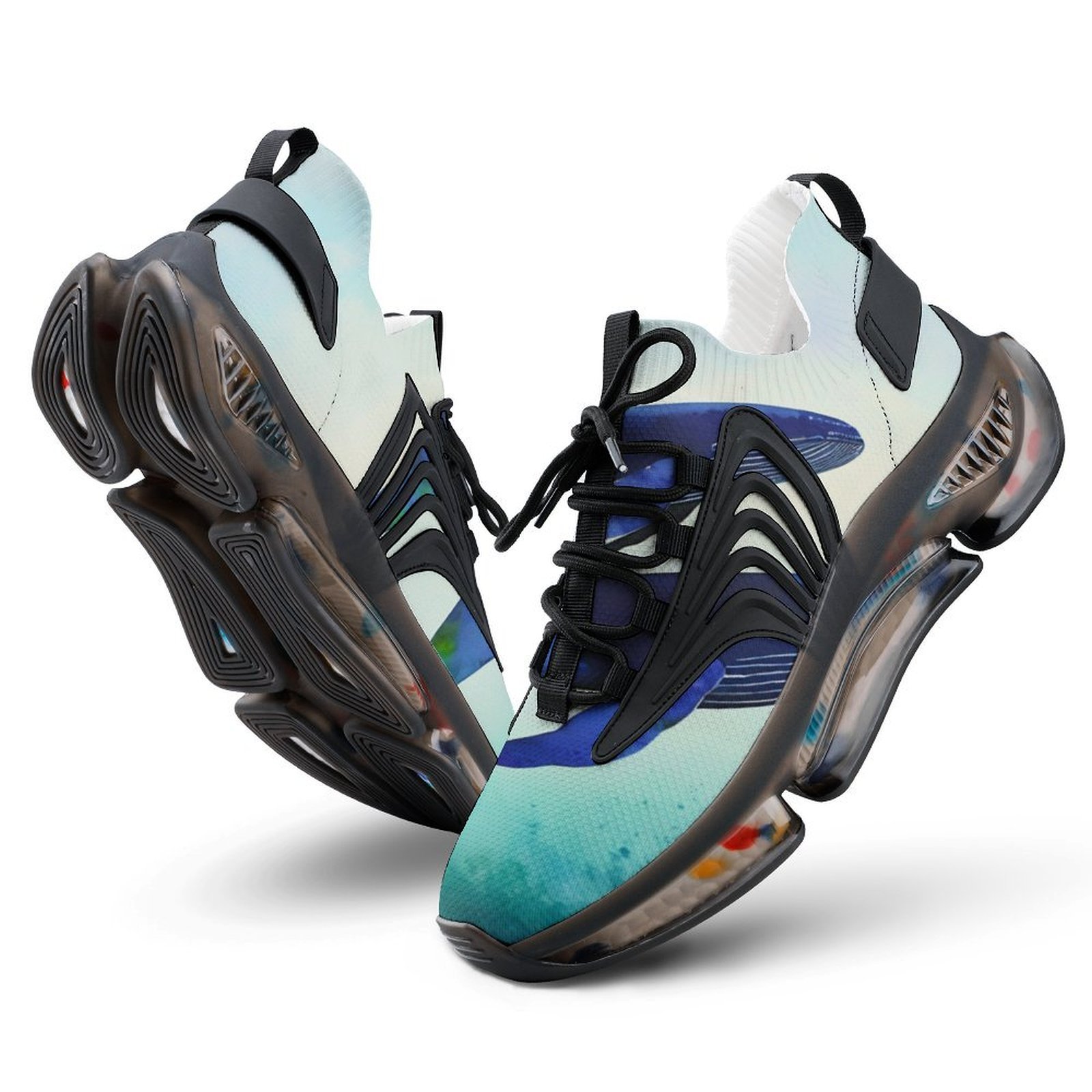 TEMU Blue Whale Art Print Walking Shoes for Men Woman Lightweight ...