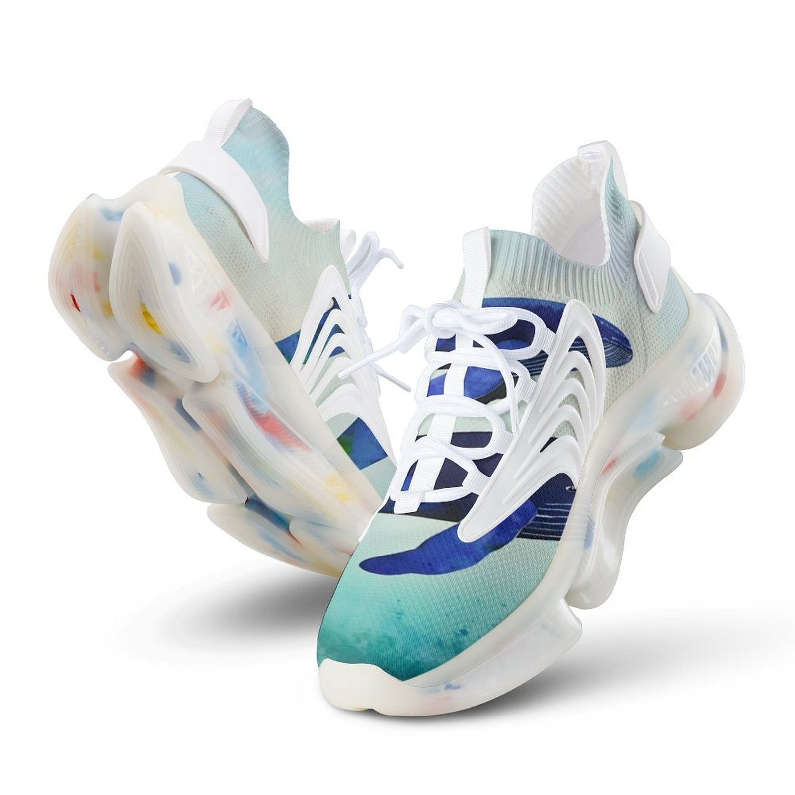 TEMU Blue Whale Art Print Walking Shoes for Men Woman Lightweight ...