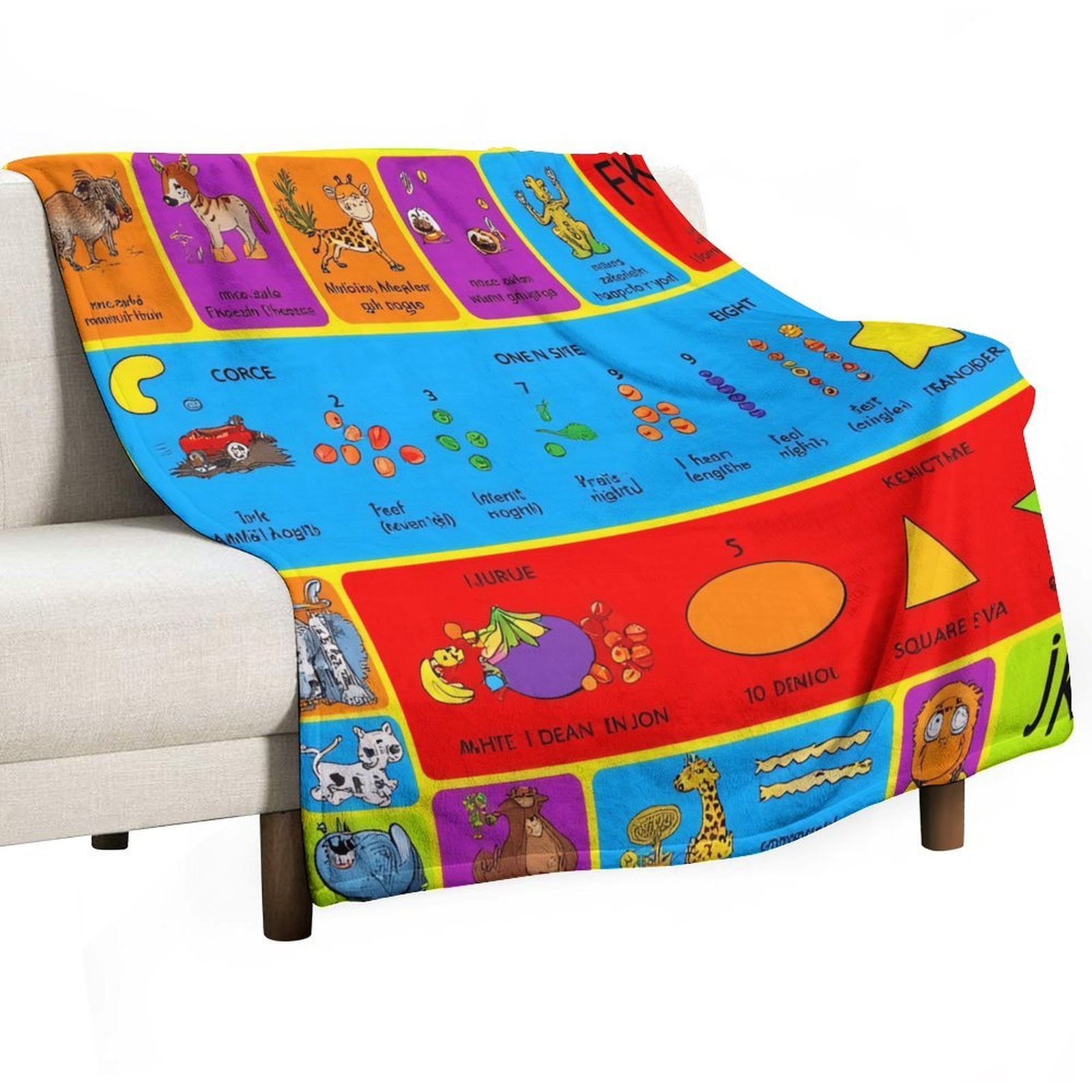 TEMU Colorful Kids Learning Chart Flannel Blanket Lightweight Blanket ...