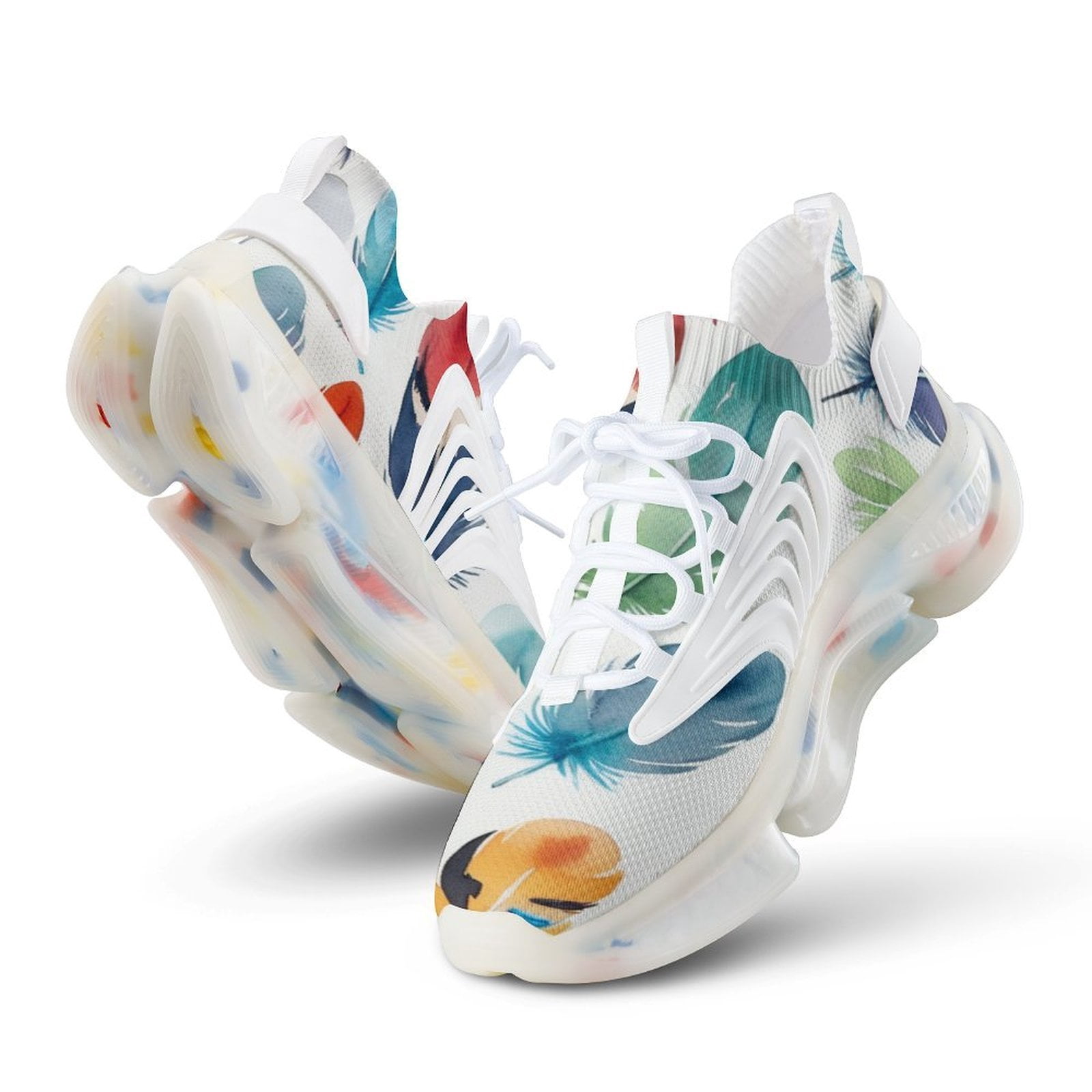 TEMU Floral Abstract Art Print Walking Shoes for Men Woman Lightweight ...