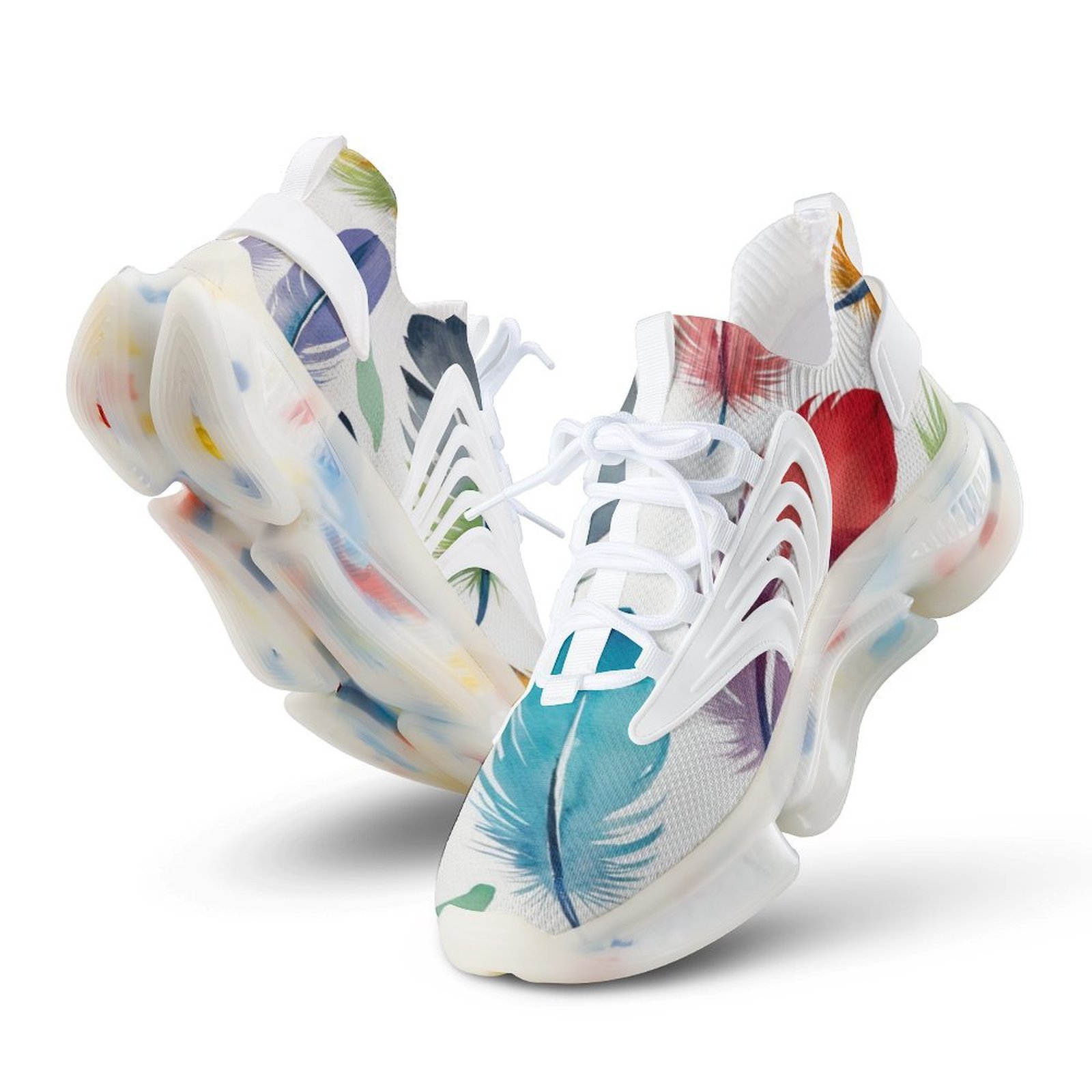 TEMU Floral Abstract Art Print Walking Shoes for Men Woman Lightweight ...