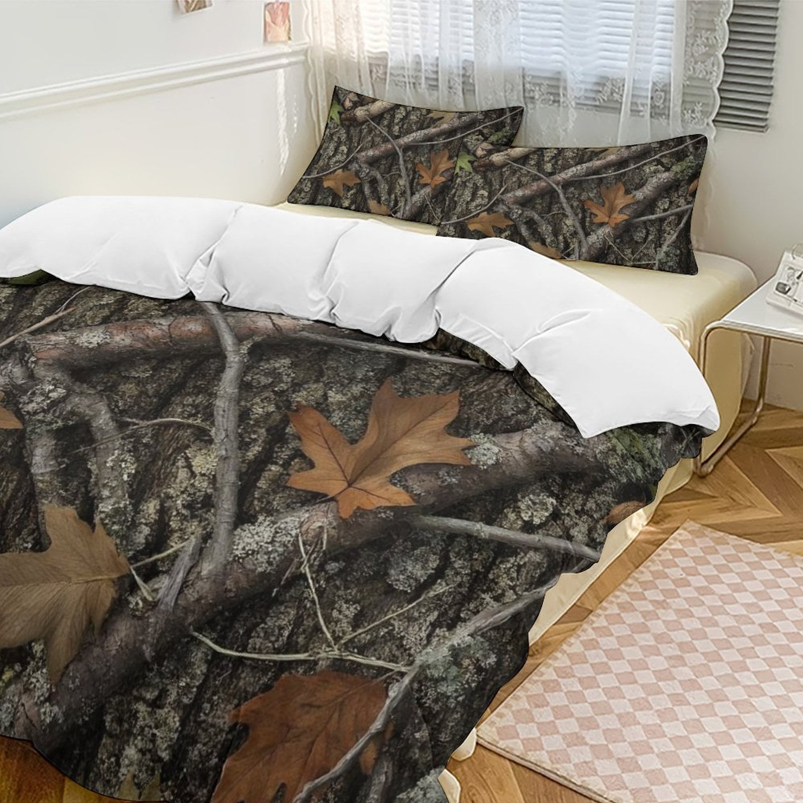 TEMU Forest Bark Camo Print Duvet Cover Set Bedding Set Polyester Quilt ...