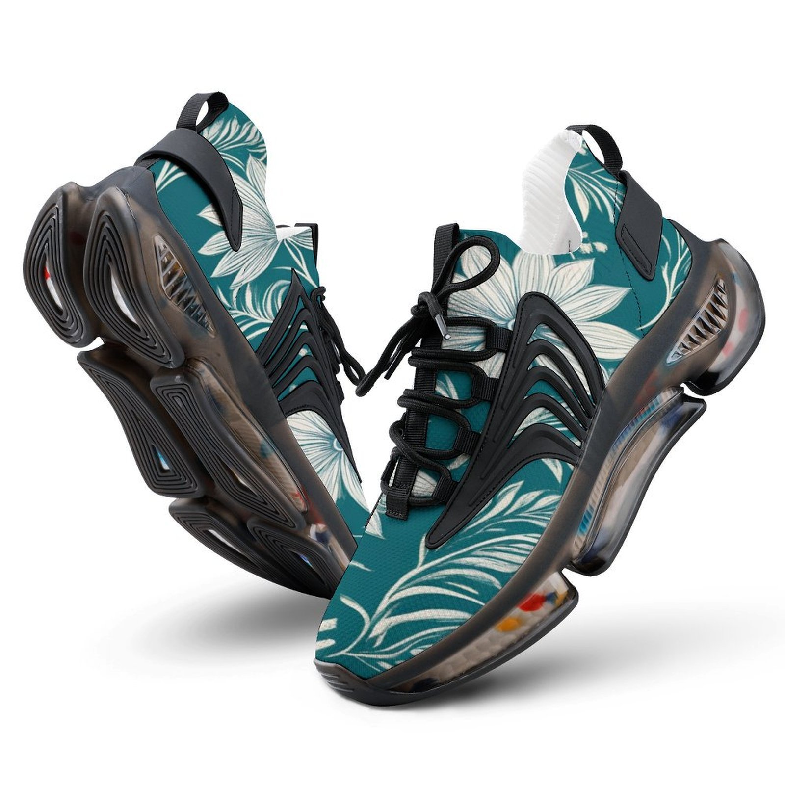 TEMU Teal Peacock Feather Pattern Walking Shoes for Men Woman ...