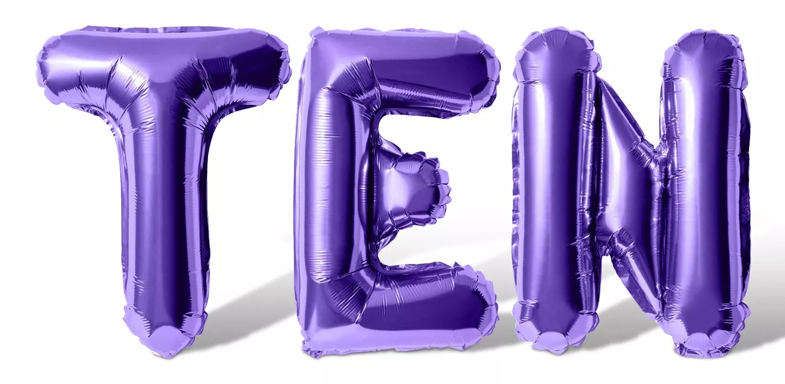 TEN Letter Balloon Banner - 10 Color Options - 10th Birthday Party ...