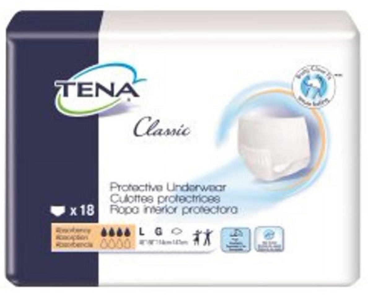 TENA Classic Adult Underwear, Pull On, Large, Disposable, Moderate ...