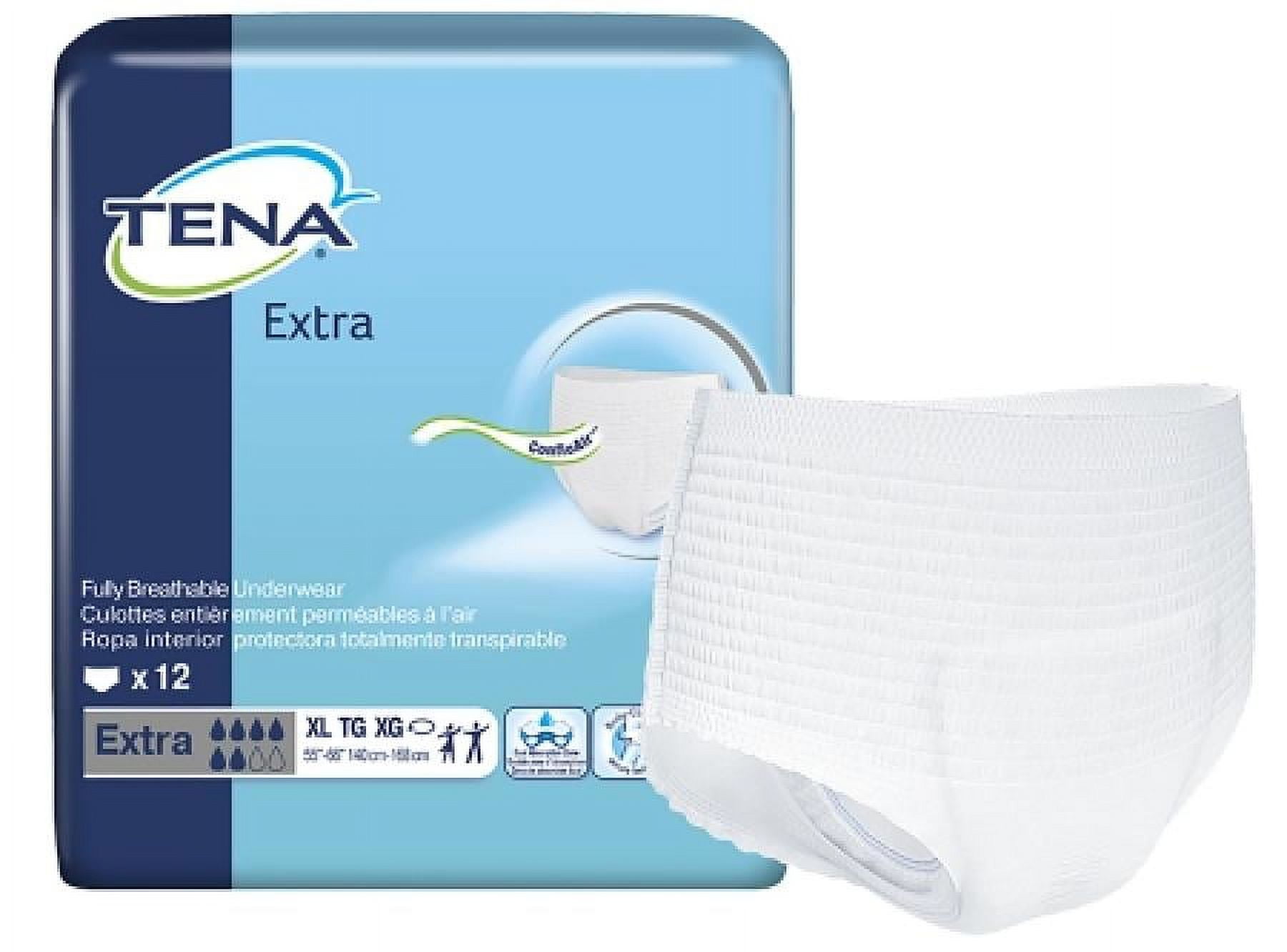 TENA Extra Underwear, Unisex, Moderate Absorbency, X-Large, 12 Count ...