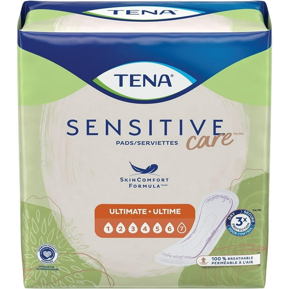 TENA Incontinence Pads, Ultimate Absorbency, Long, Sensitive Care, 33 Count - Walmart.com
