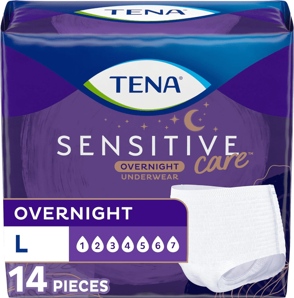 TENA Incontinence Underwear for Women, Overnight Protection, Reusable ...
