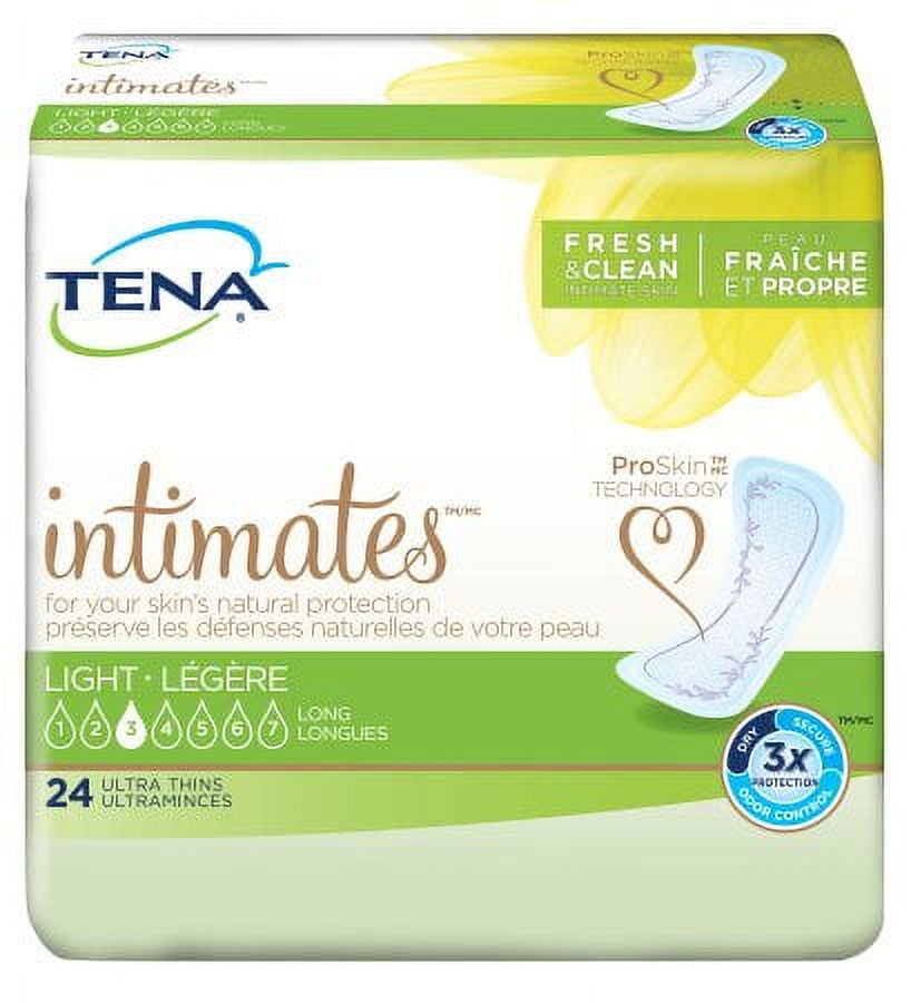 TENA Intimates Long Extra Coverage Super Absorbency Pads, 24 Ct, 3 Pack ...