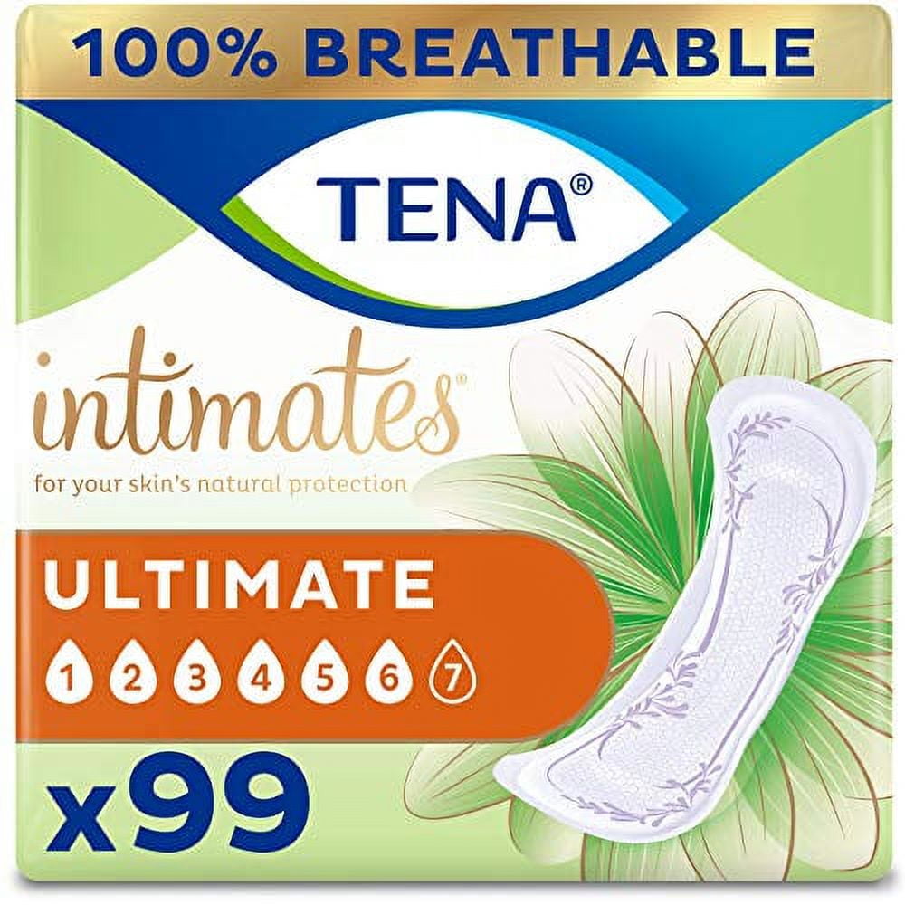 TENA Ultimate Absorbency Incontinence Pads for Women, Regular Length ...