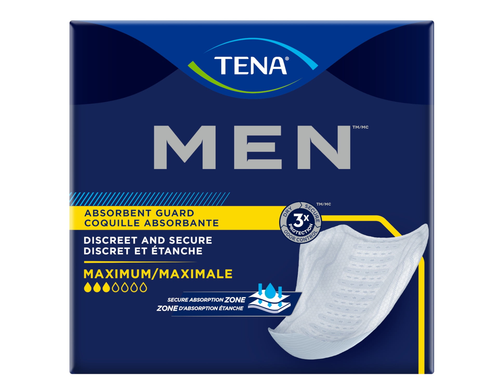 TENA Men Guards, Moderate Absorbency, 8 Inch Length, 20 Count - Walmart.com