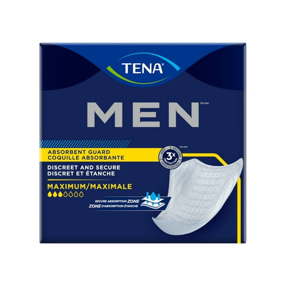 TENA Men Maximum Absorbance Incontinence Guard Pads, 20 ct - Walmart.com