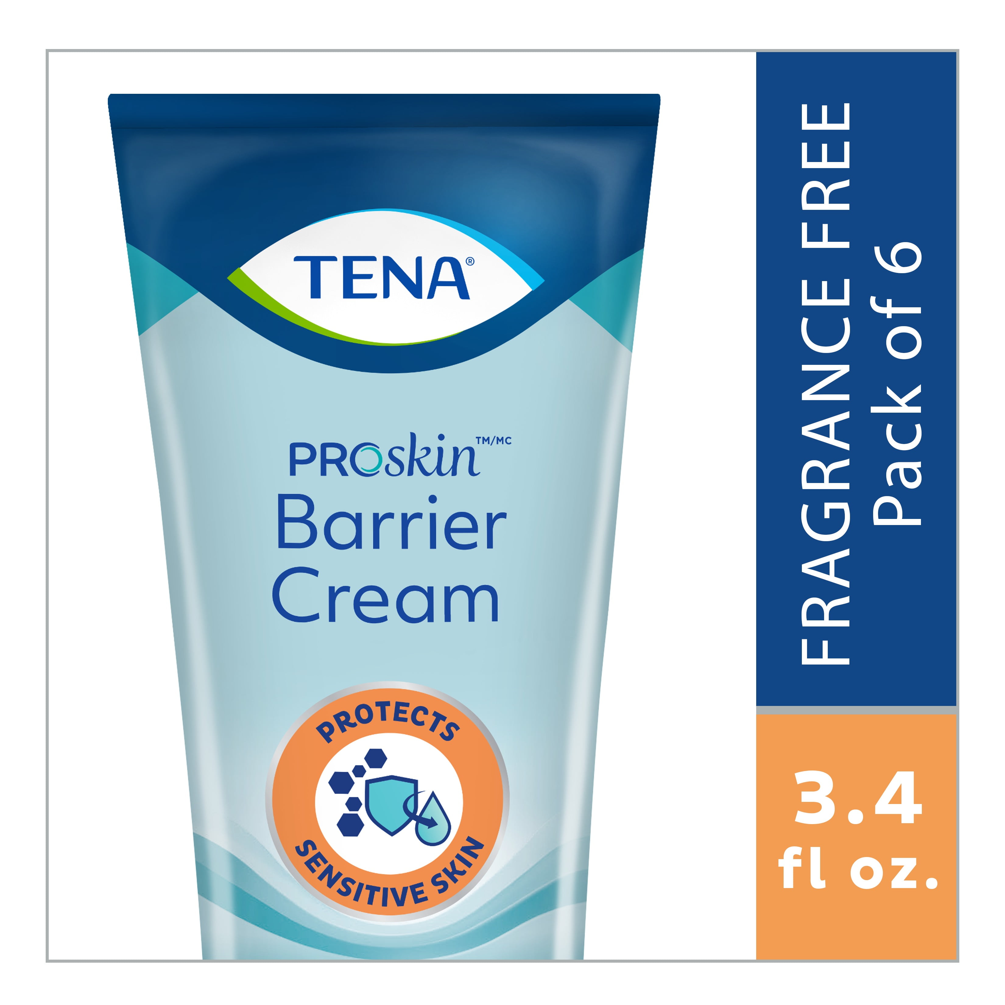 TENA ProSkin Barrier Cream for Fragile Skin, Fragrance Free, 3.4 fl oz ...