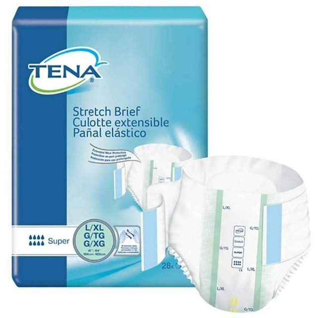 TENA ProSkin Stretch Super Incontinence Brief, Large/X-Large, Unisex ...