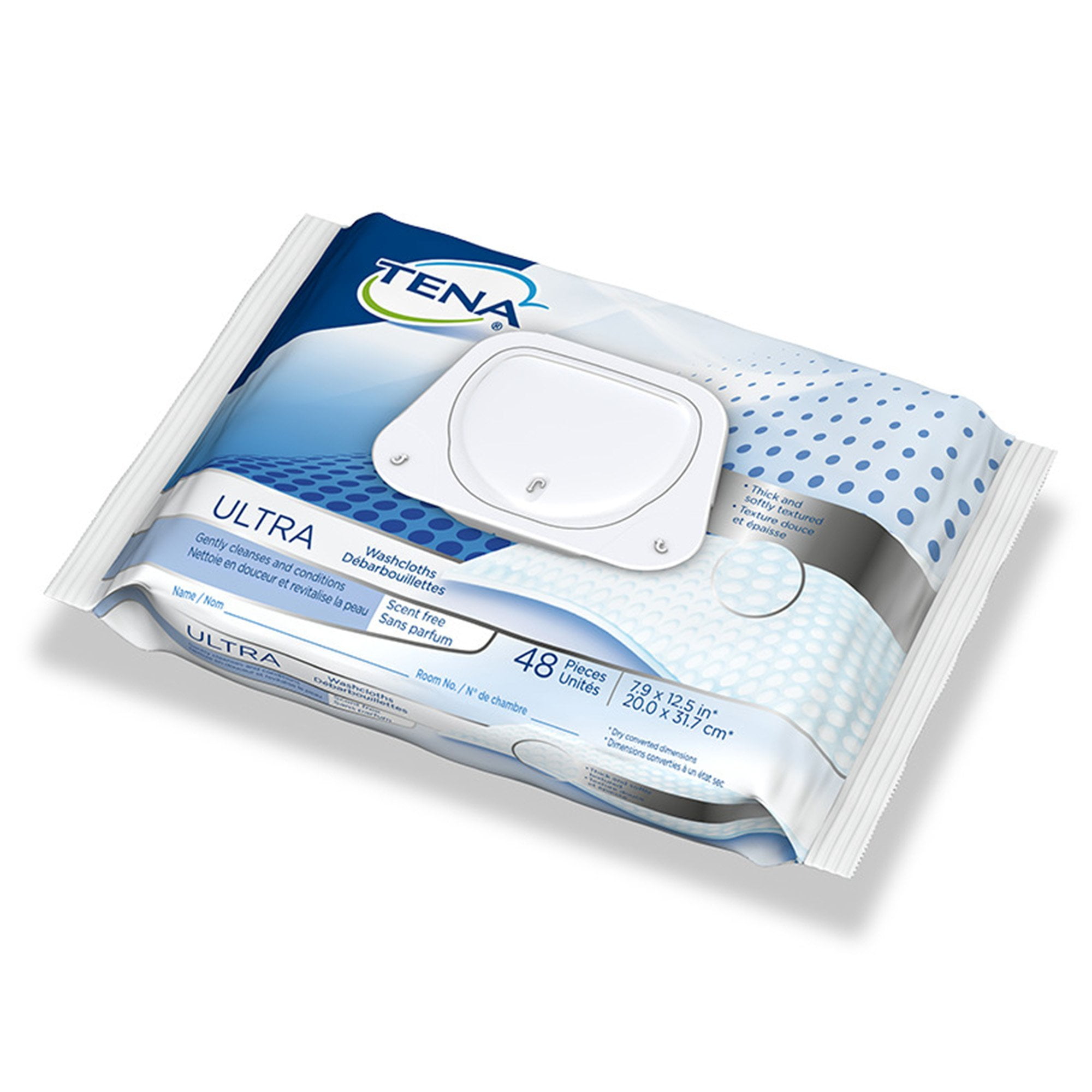 TENA ProSkin Ultra Disposable Unscented Personal Cleansing Wipes, 7.9 x ...