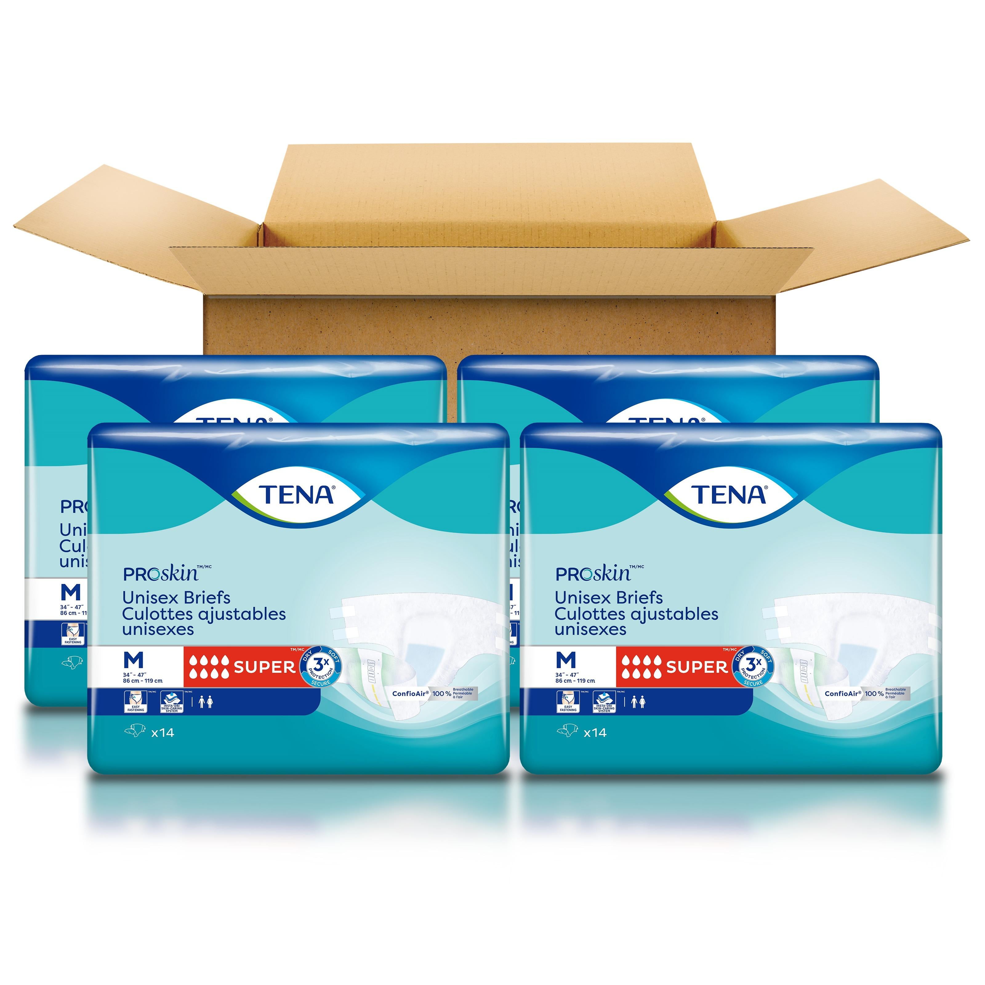 TENA ProSkin Unisex Adult Diapers, Maximum Absorbency, Medium, 56 ct ...