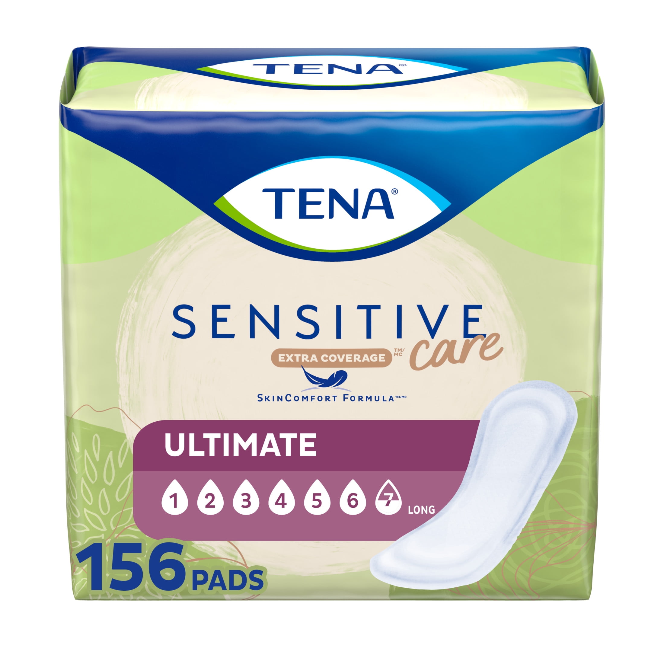 TENA Sensitive Care Extra Coverage Ultimate Incontinence Long Pads ...