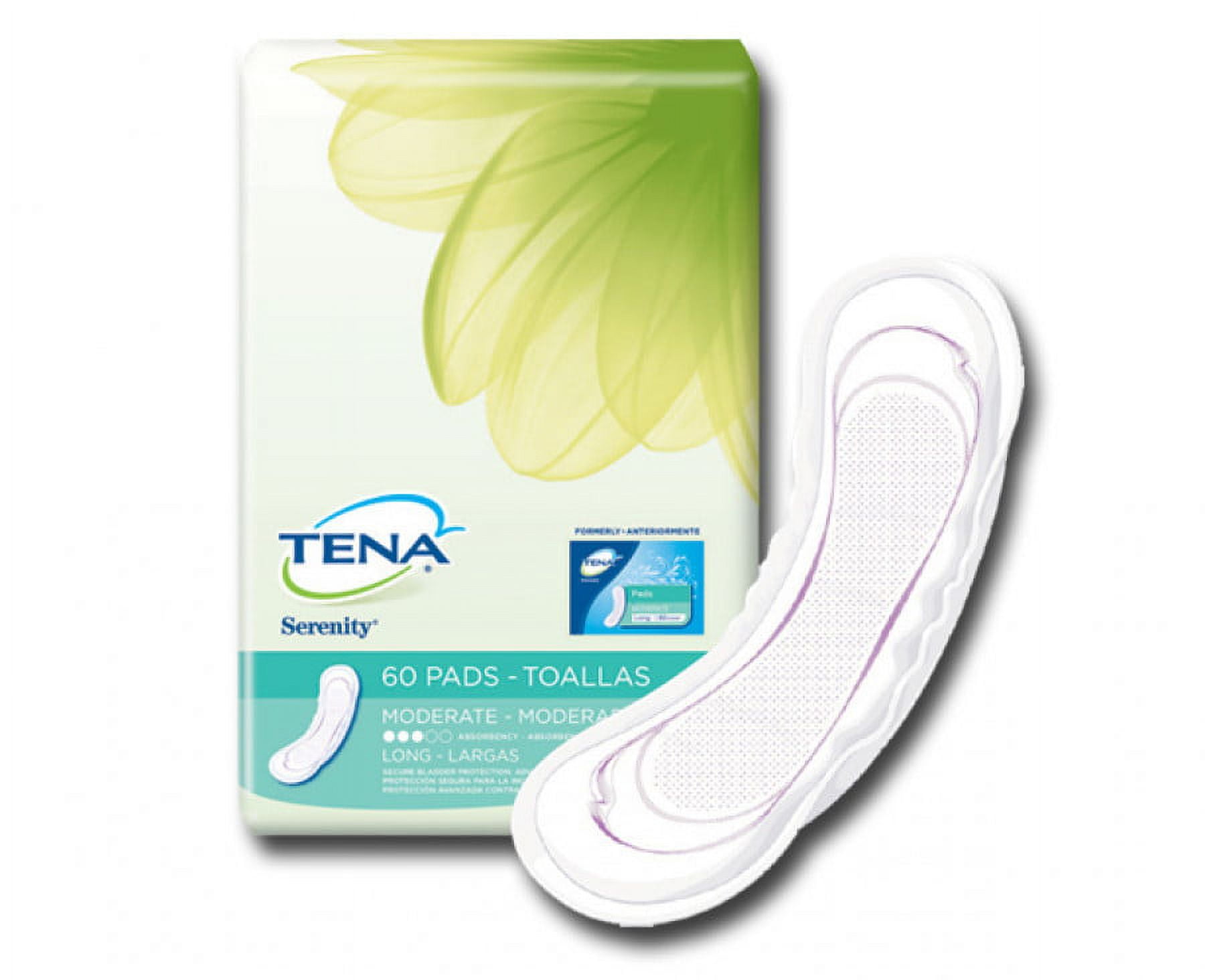 TENA Serenity Pads Moderate Long, 3 Packs of 60/Case - Walmart.com