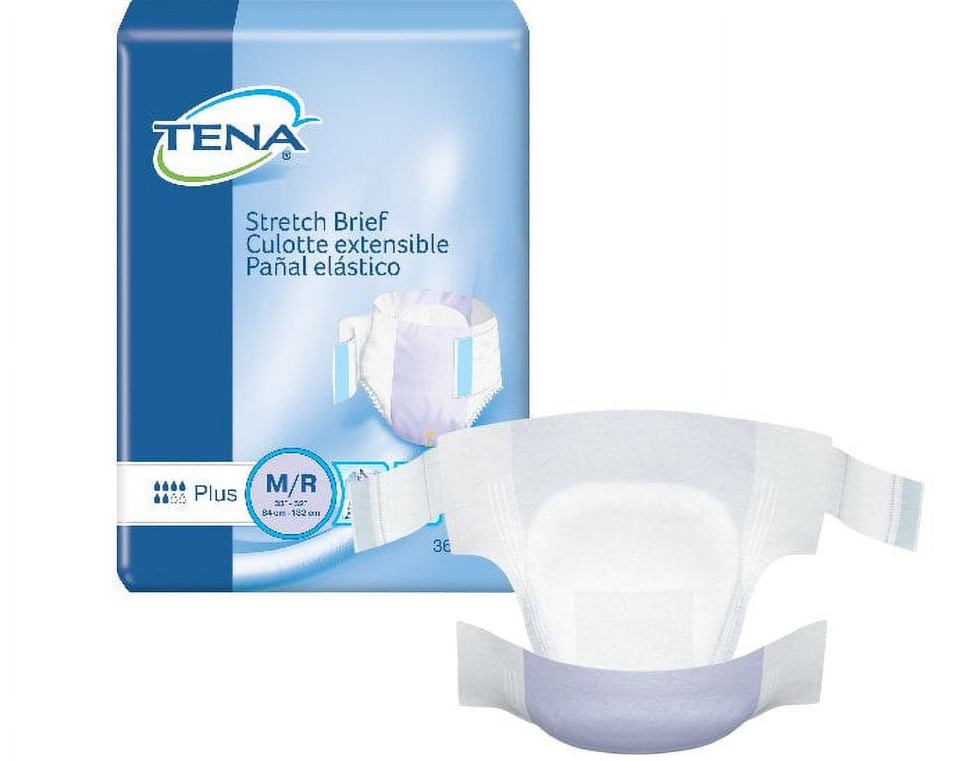 TENA Stretch Plus Adult Brief Tab Closure Medium Disposable Moderate ...