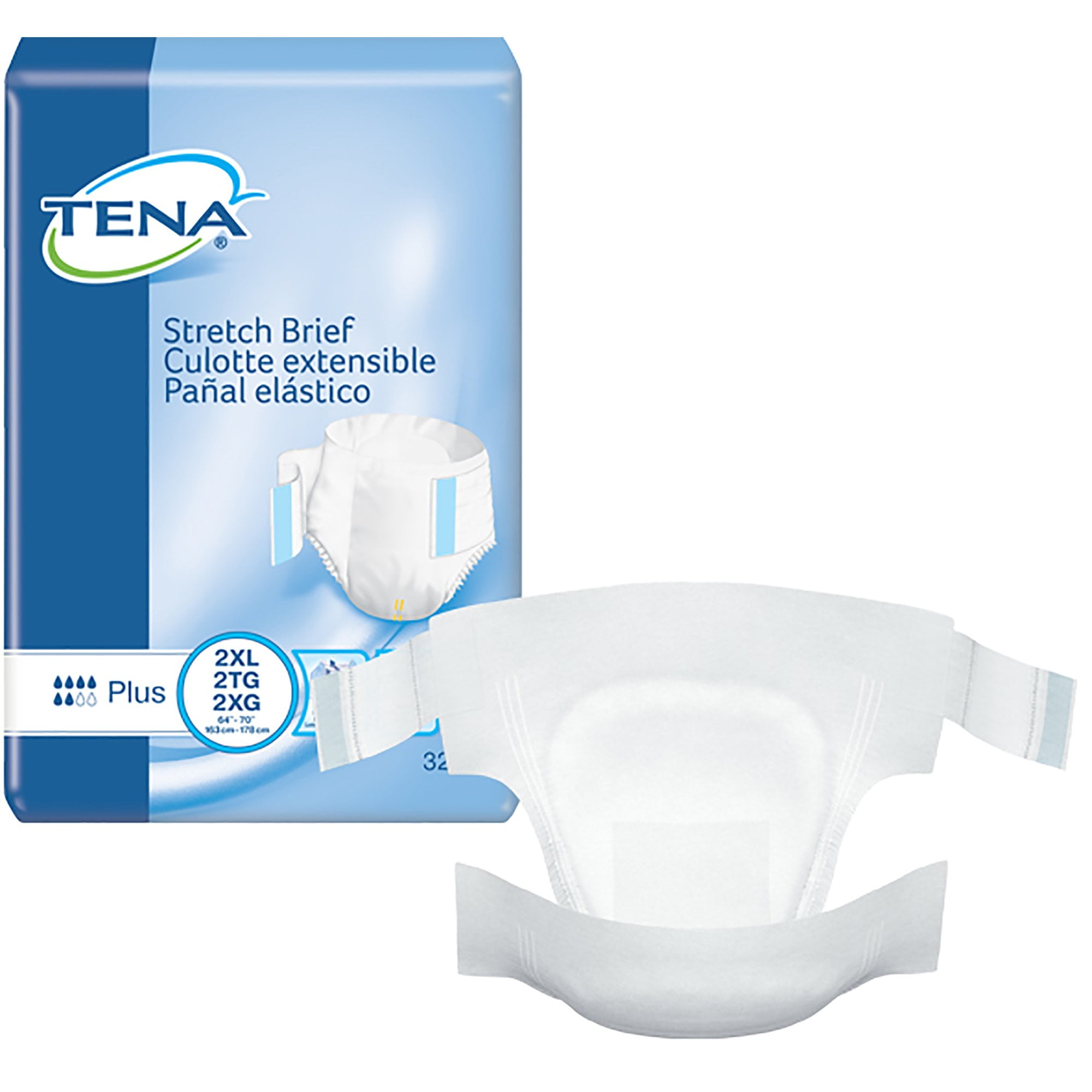 TENA Stretch Plus Briefs, Incontinence, Disposable, Moderate Absorbency ...