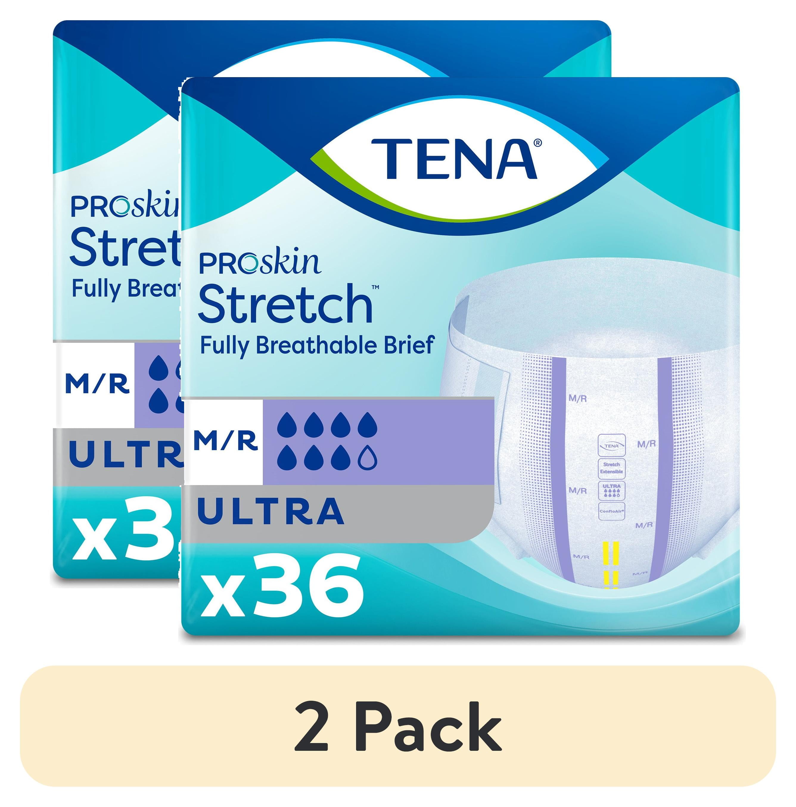(2 pack) TENA Stretch Ultra Disposable Unisex Adult Incontinence Briefs ...