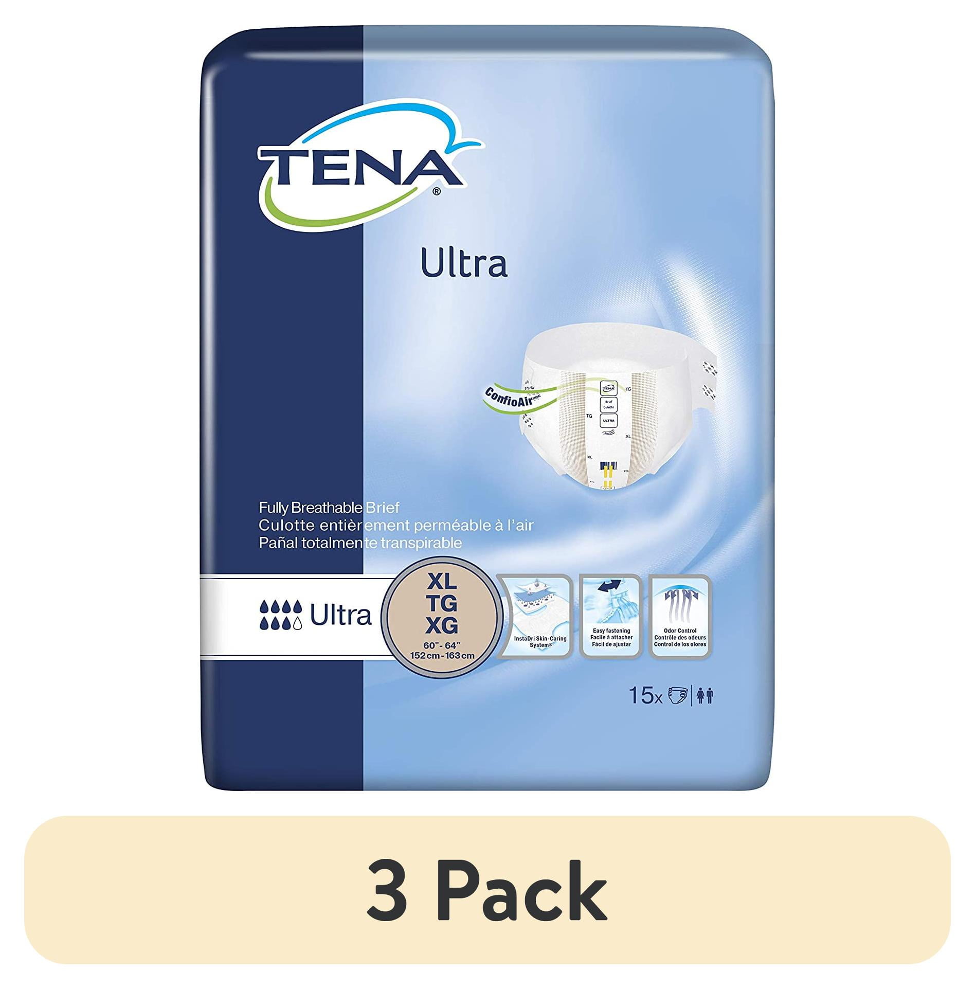 (1 pack) TENA Ultra Adult Unisex Briefs, X-Large 60 to 64 Inch, Heavy ...