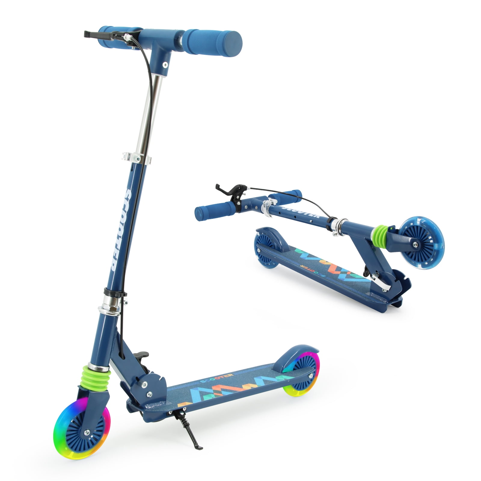 TENBOOM Kids Kick Scooter with Handbrake, Foldable & Adjustable ...