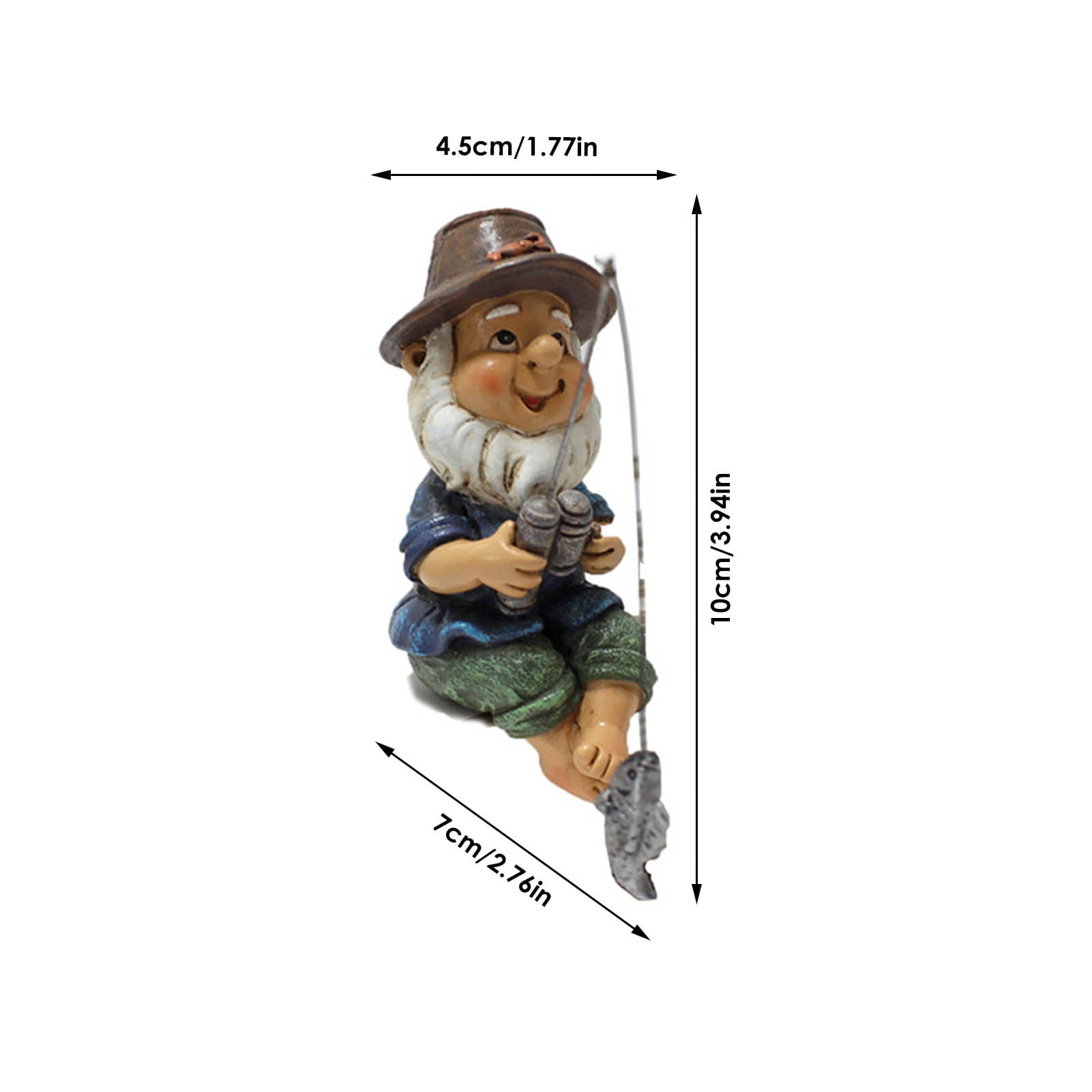 TENCE 100% Brand New Statue Decor Fishing Gift Gnome Midget Old Man ...