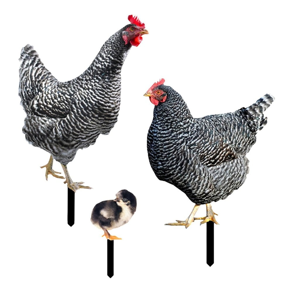 TENCE 3pcs Chicken Home Decor Realistic Garden Sculpture Yard Art ...