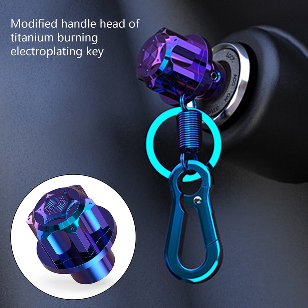 TENCE Universal Burn Blue DIY Motorcycle Key Cover Case CNC Decorative ...