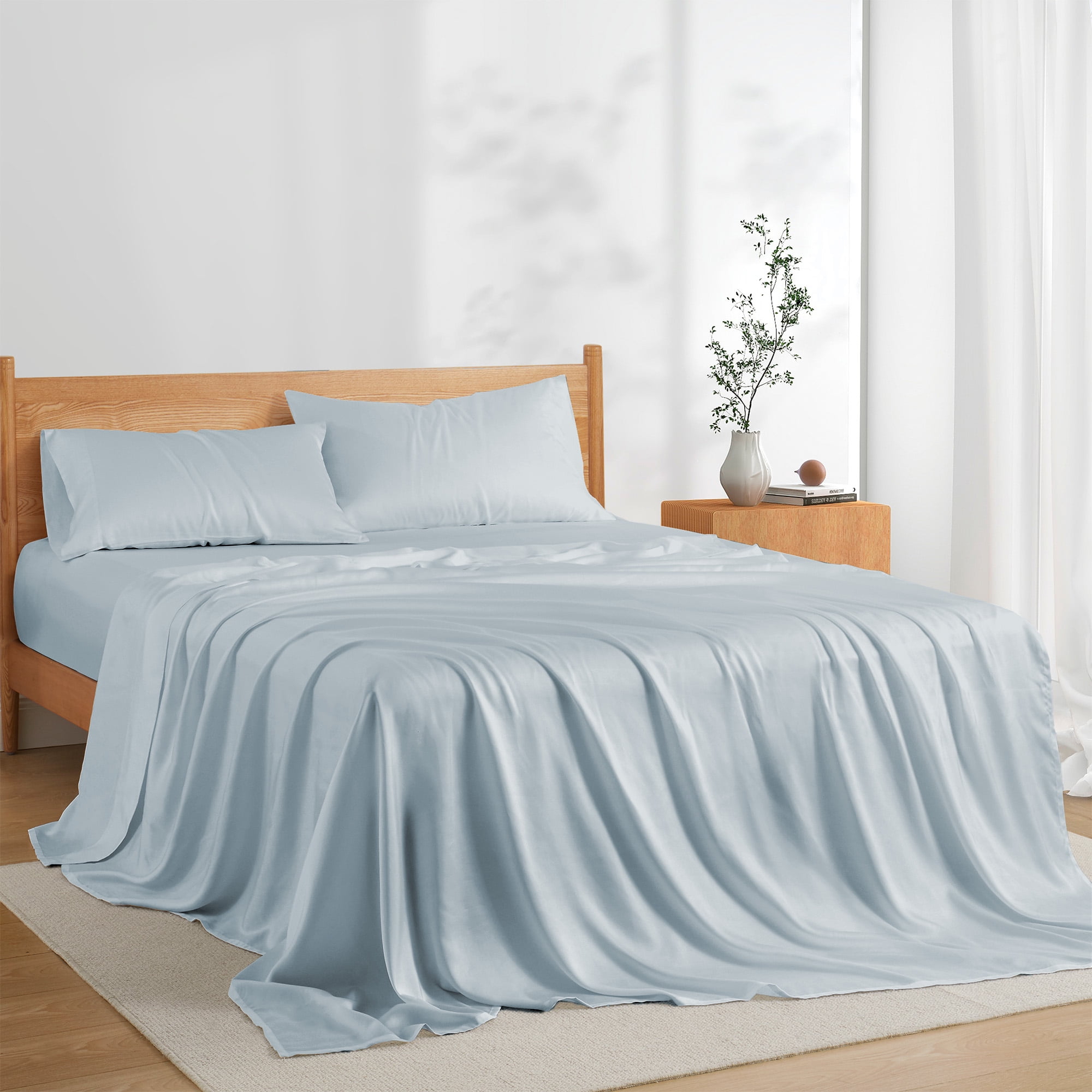 TENCEL Lyocell Sheet Set Cooling Soft Breathable Eco-Friendly Twin Full ...