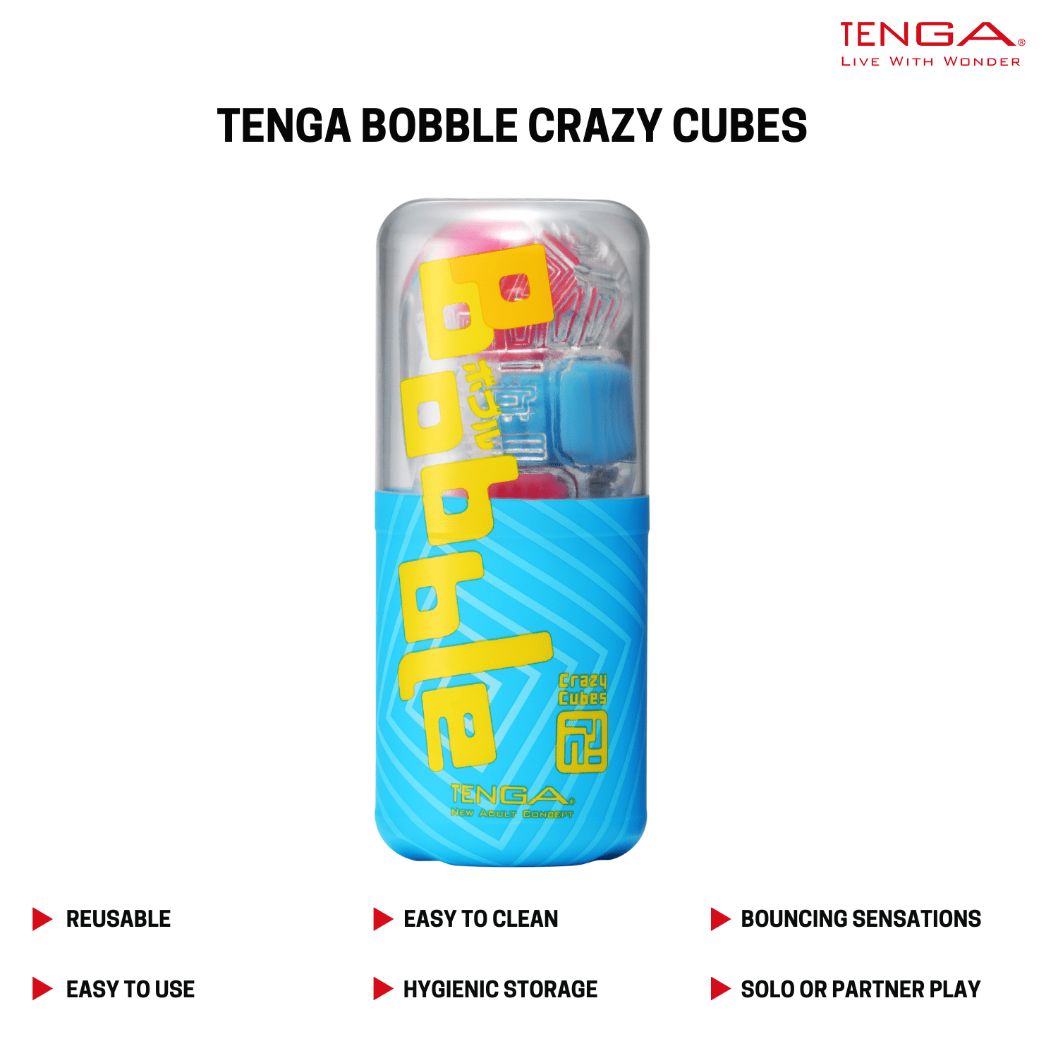 TENGA Bobble Crazy Cubes Reusable Stroker Male Sex Toy - Walmart.com
