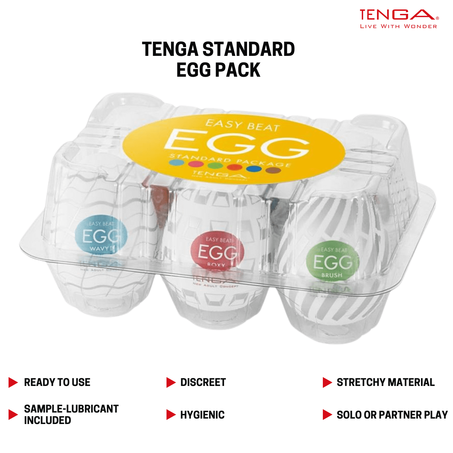 TENGA EGG Standard Variety Pack 6 pcs. Palm Size Ultra Stretchy Stroker for Masturbation ...