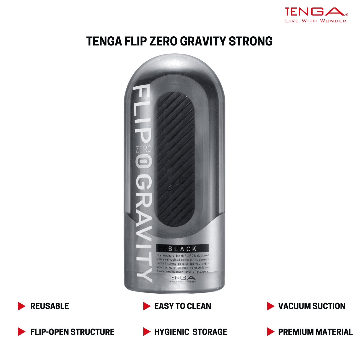TENGA FLIP ZERO GRAVITY Black Strong Luxurious Flip Open Masturbator - Walmart.com