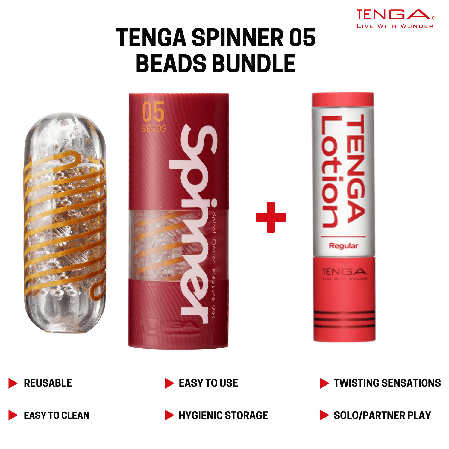 TENGA SPINNER 05 Beads Reusable Spiral-Motion Male Masturbator/Stroker ...