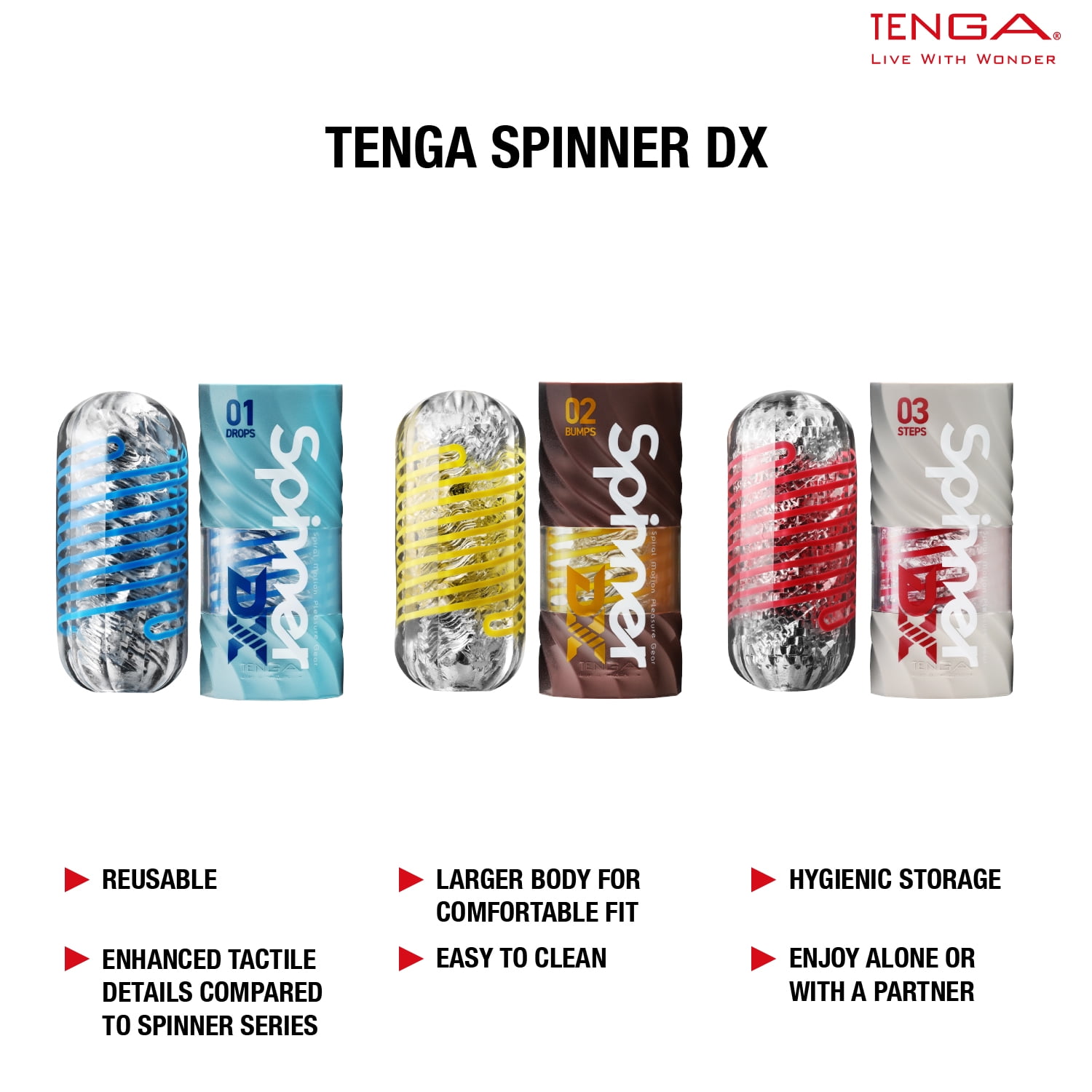 TENGA SPINNER DX 02 BUMPS Reusable Stroker Spinning Masturbator ...