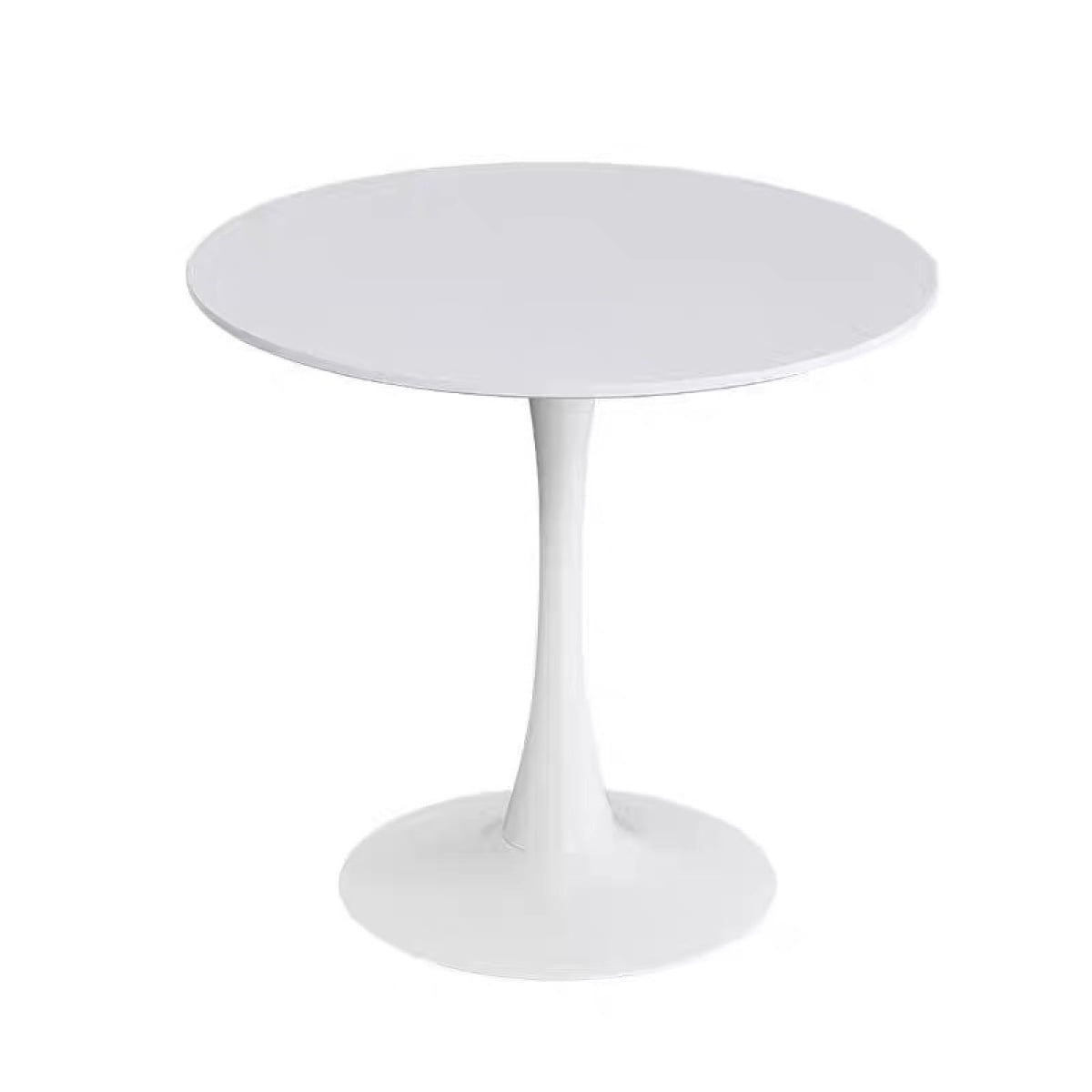 TENGDA 24 Inch White Modern Round Dining Table MDF Top Steel Tulip Base ...